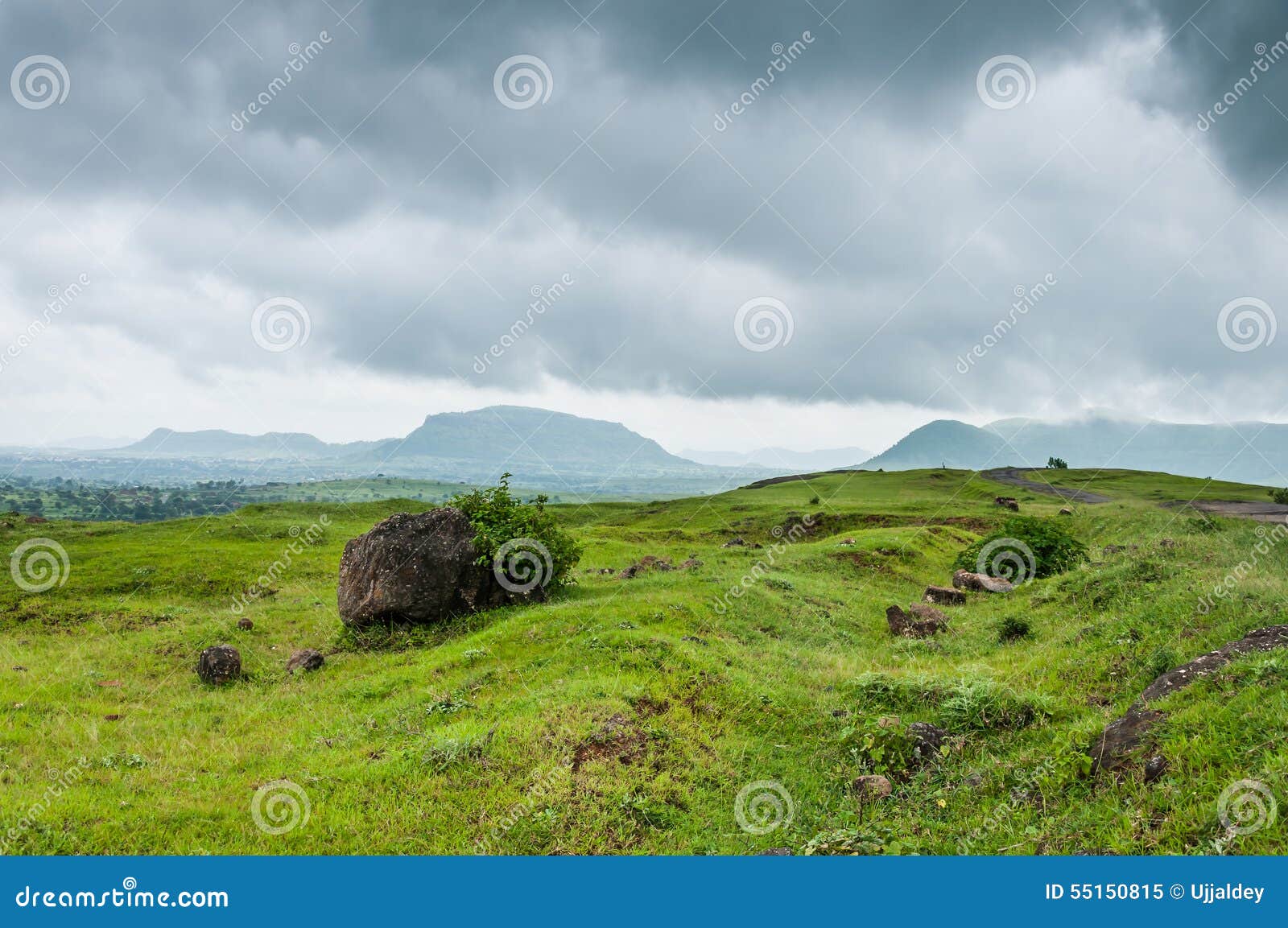 Hilly Area on a Cloudy Evening Stock Image - Image of hutch, hilly ...