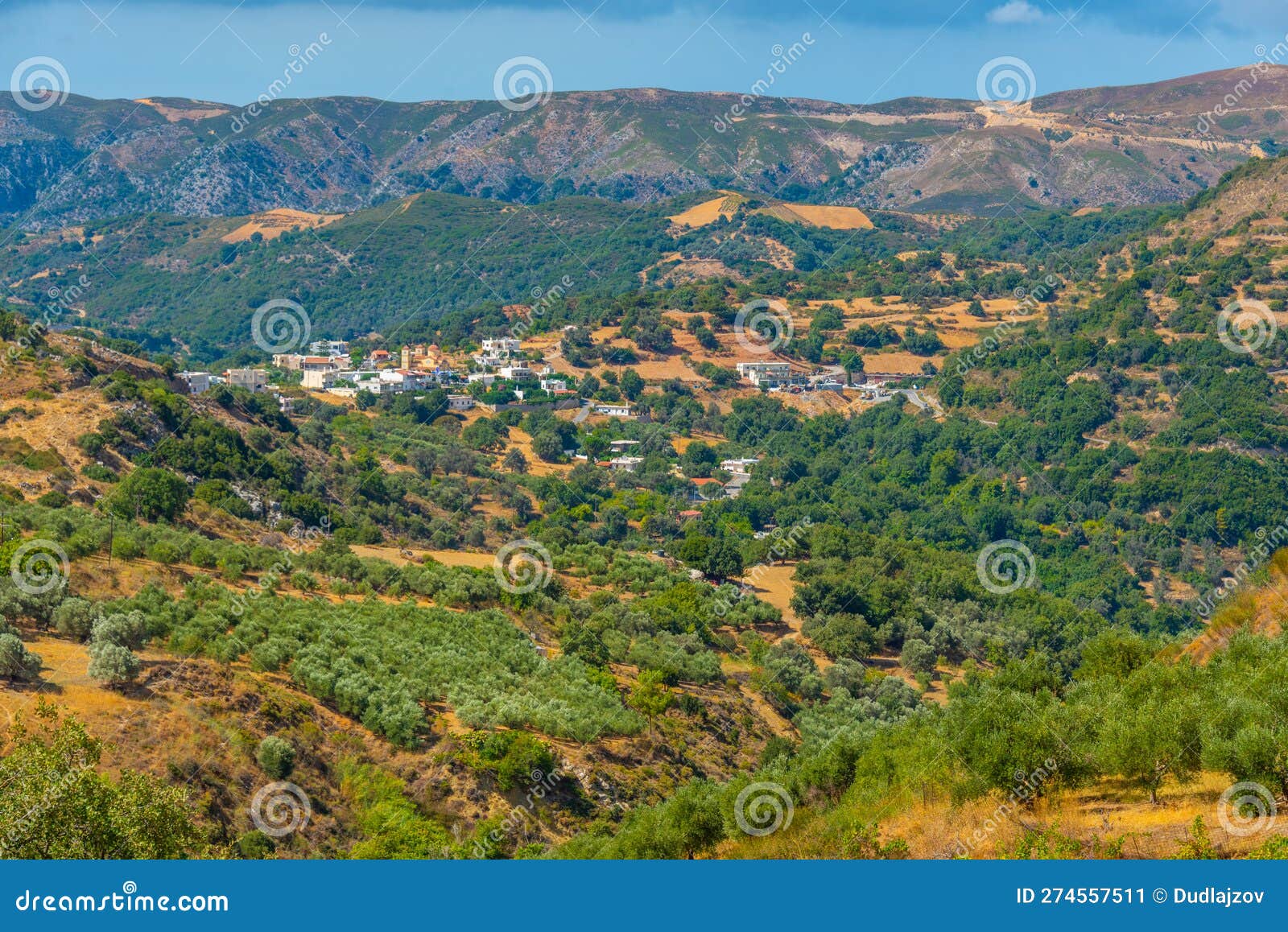 Hilly Countryside of Greek Island Crete Stock Image - Image of valley ...