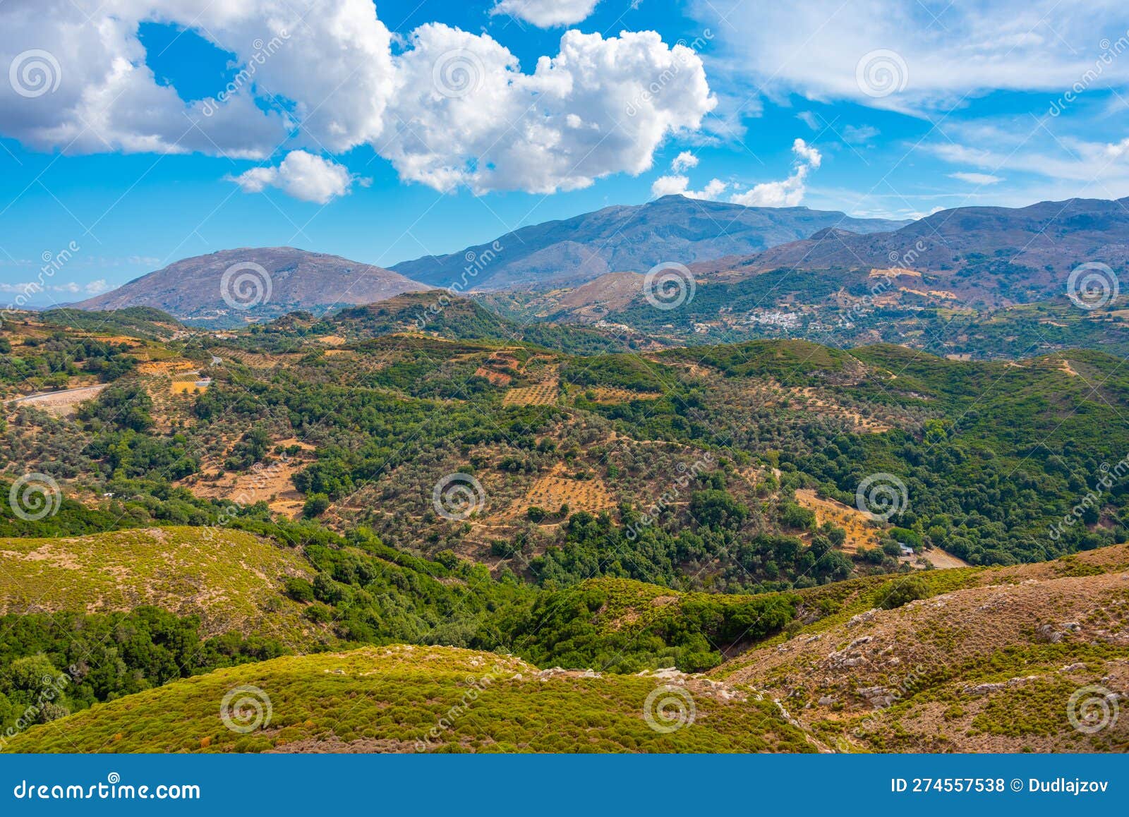 Hilly Countryside of Greek Island Crete Stock Photo - Image of nature ...