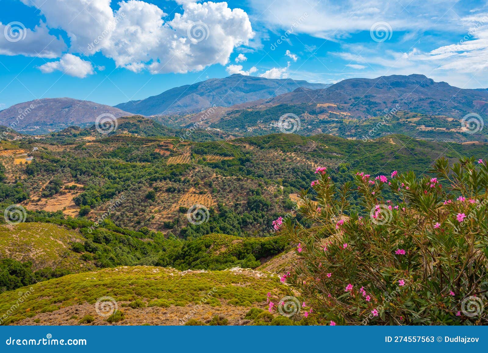 Hilly Countryside of Greek Island Crete Stock Image - Image of island ...