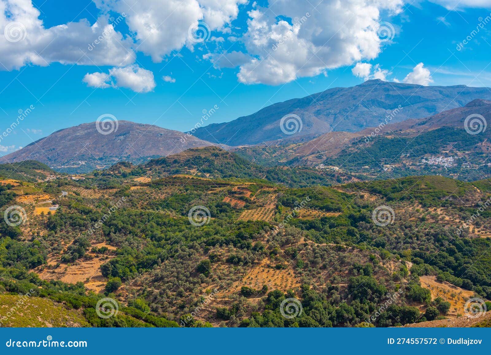 Hilly Countryside of Greek Island Crete Stock Photo - Image of ...