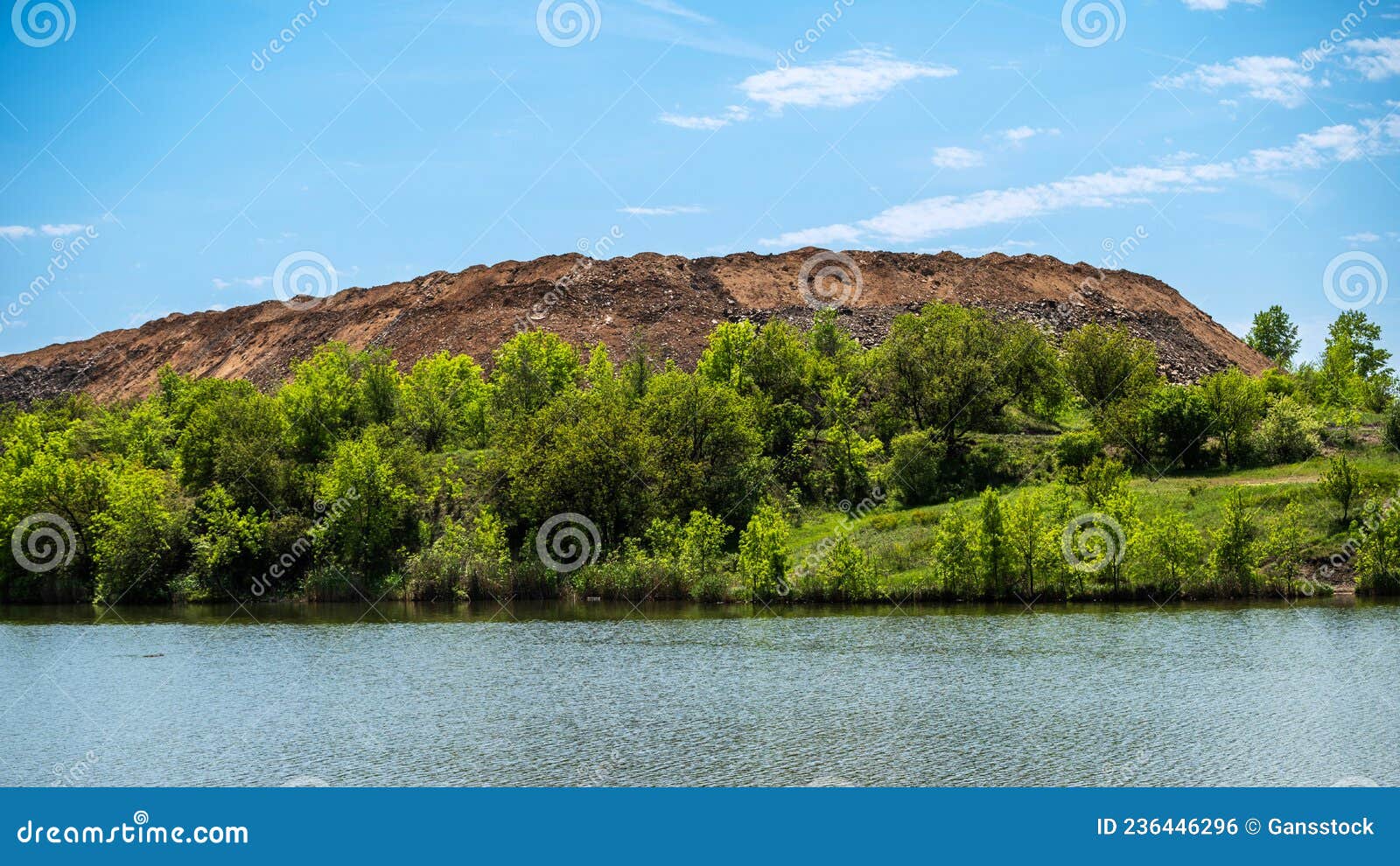 Hilly Island with Green Leslm Across the River. Stock Photo - Image of ...