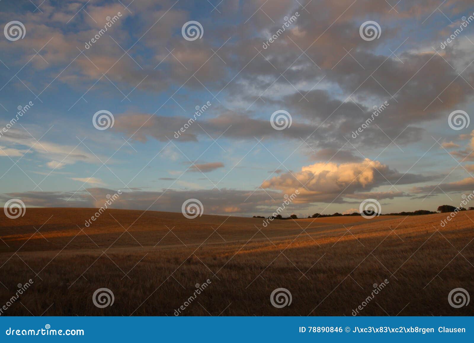 Hilly Landscape in the Sunset Stock Photo - Image of country, lovely ...