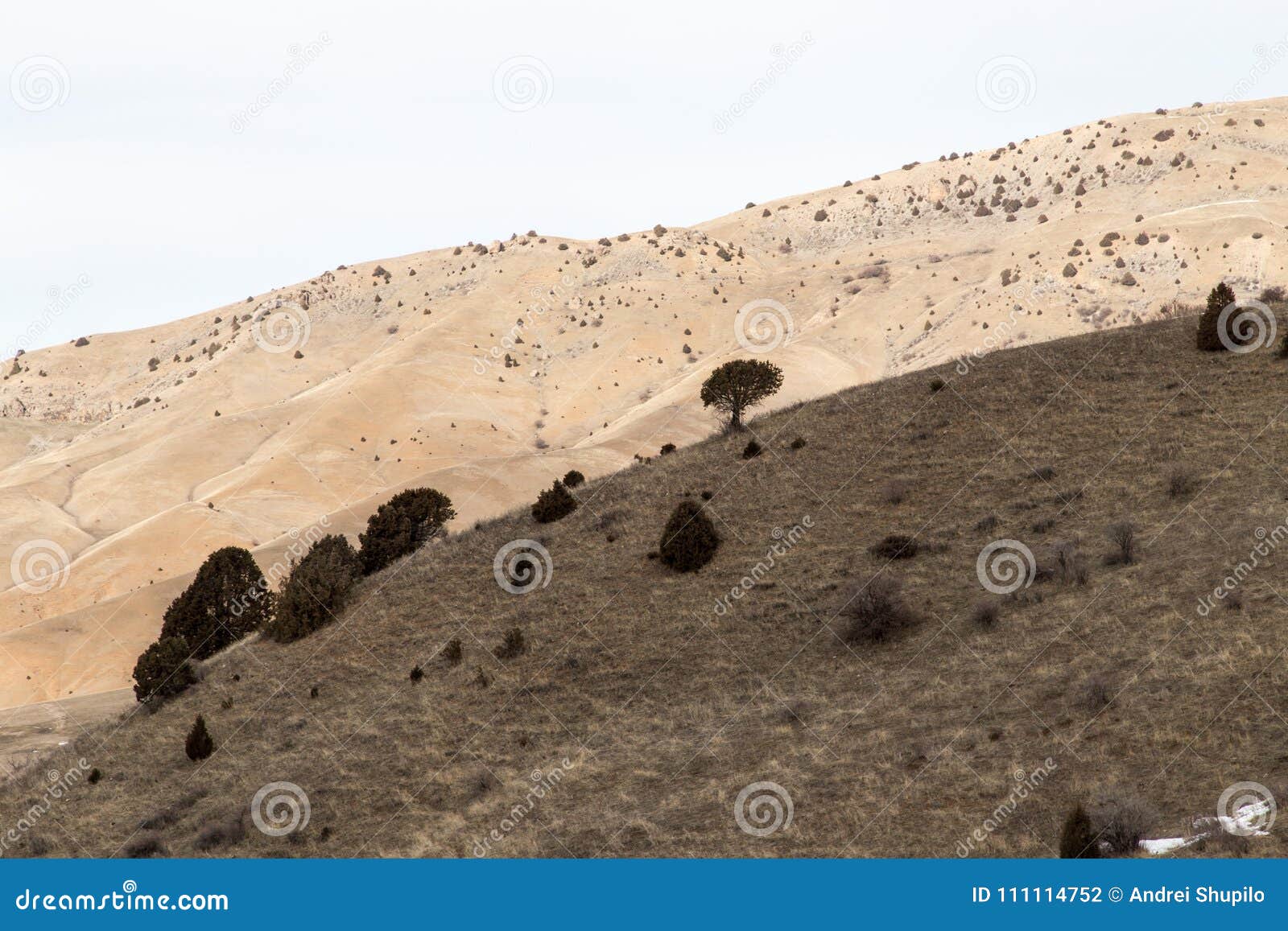 Hilly Mountain in the Desert in Kazakhstan Stock Photo - Image of ...