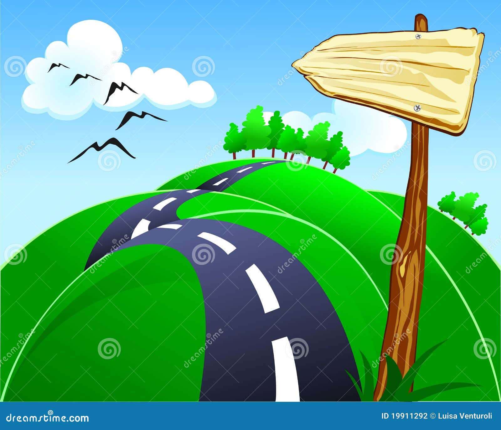 Hilly road stock illustration. Illustration of rustic - 19911292