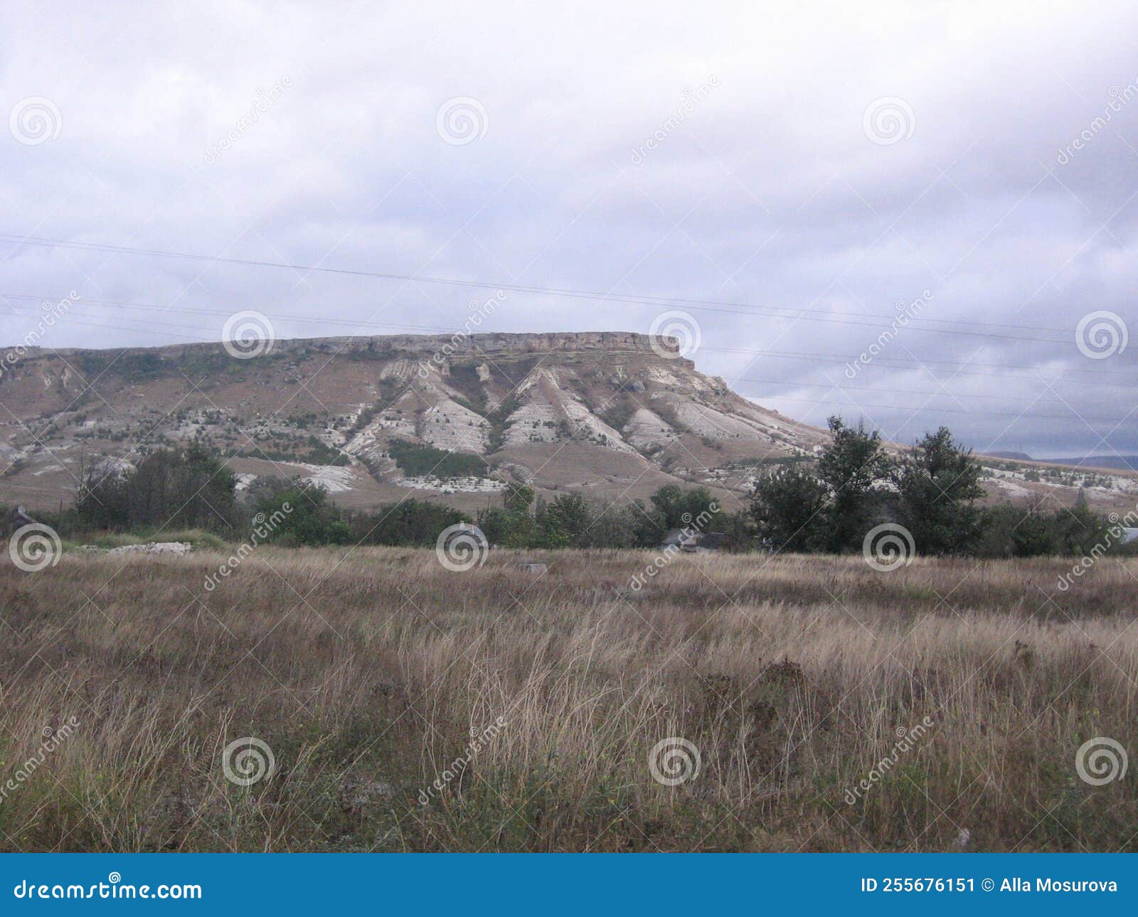 Hilly Rock in a Mountain Landscape Limestone Landscape in the Steppe ...
