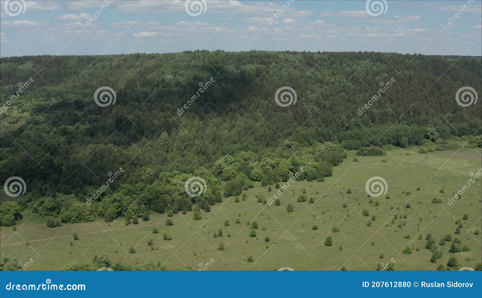Hilly Surface in Summer, Filmed from a Height. Large Hilly Fields with ...