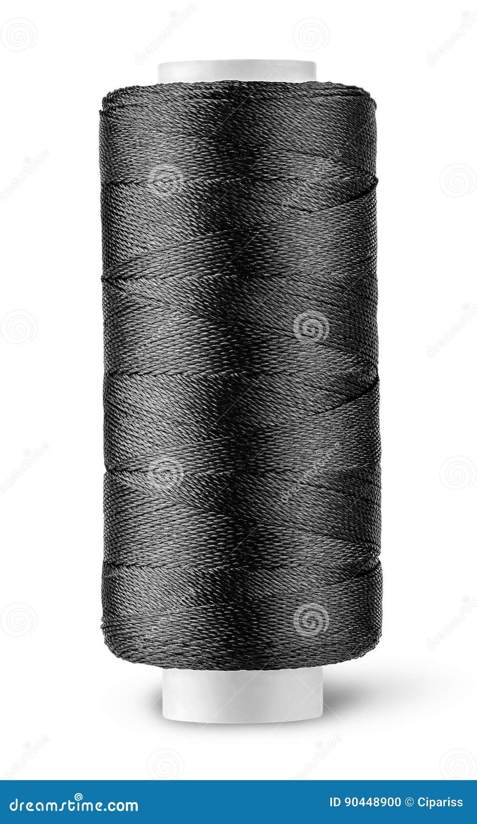 Hilo Negro En La Bobina Verticalmente Foto de archivo - Imagen de ...