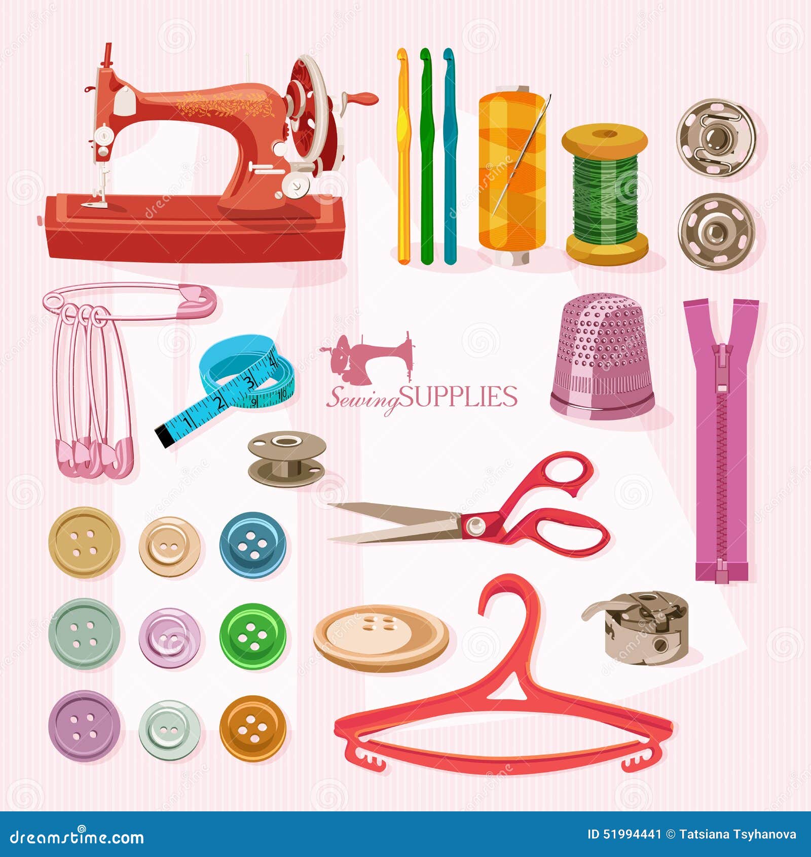 Hilo para coser ilustración del vector. Ilustración de costura - 51994441