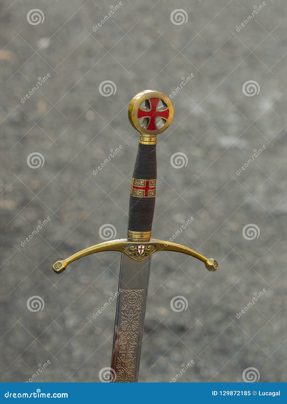 Hilt of a Copy of a Medieval Sword Stock Image - Image of collection ...