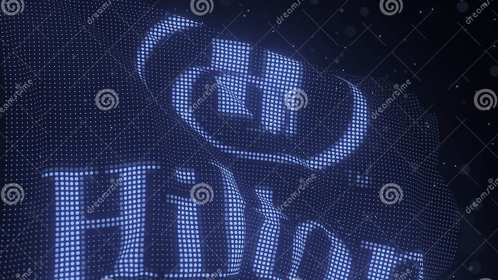 HILTON Logo on a Waving Digital Flag, Editorial 3d Rendering Editorial ...