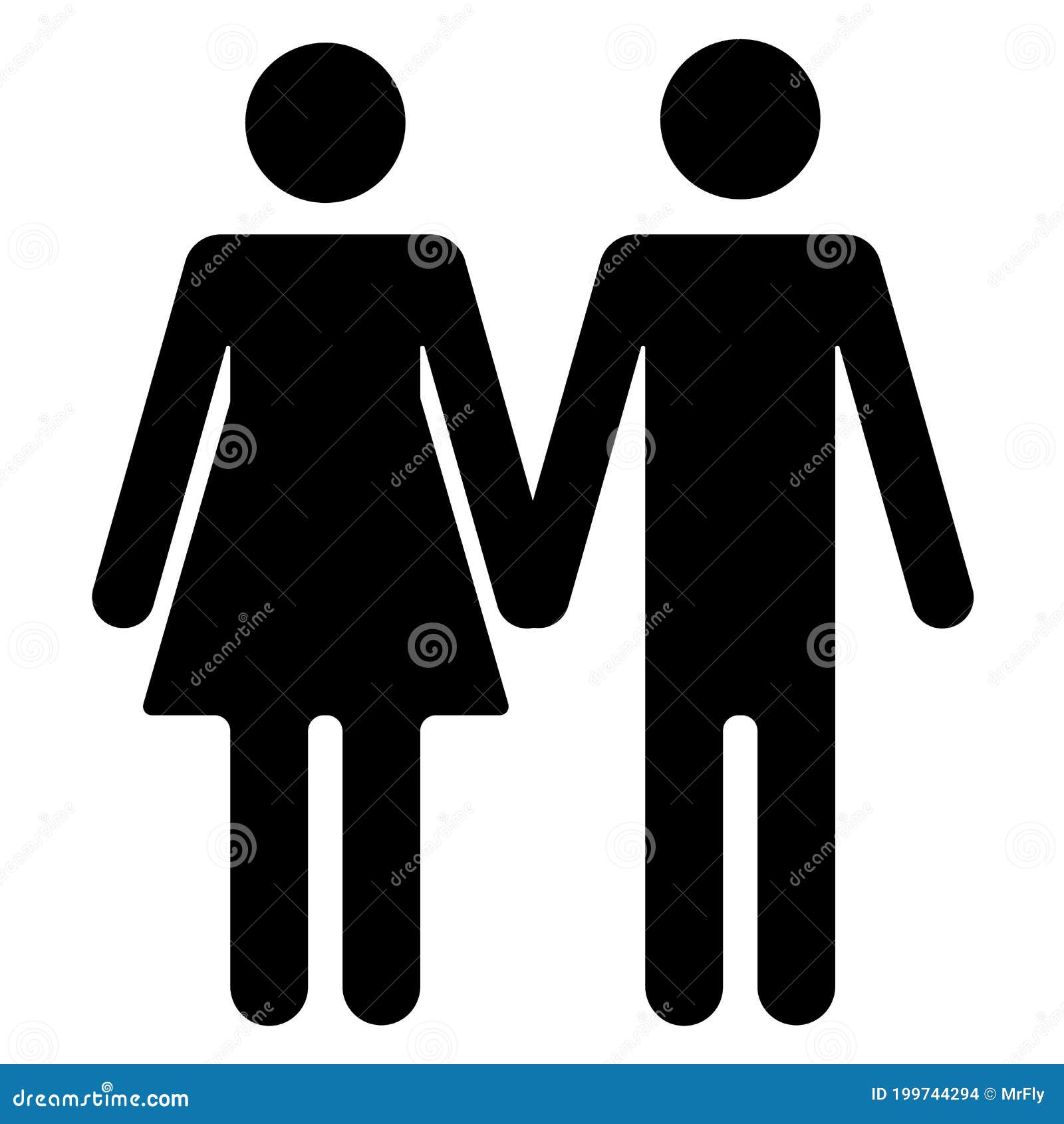 Him and Her Silhouette, Vector Illustration Stock Vector - Illustration ...