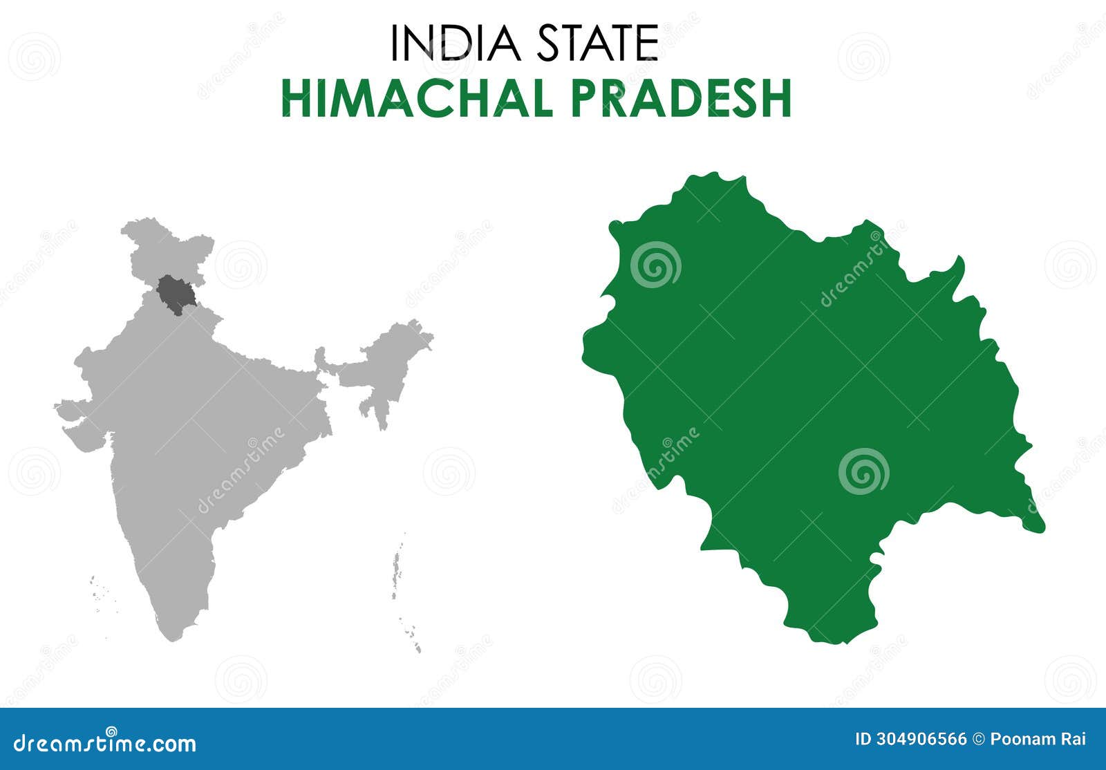 Himachal Pradesh Map of Indian State. Himachal Pradesh Map Vector ...