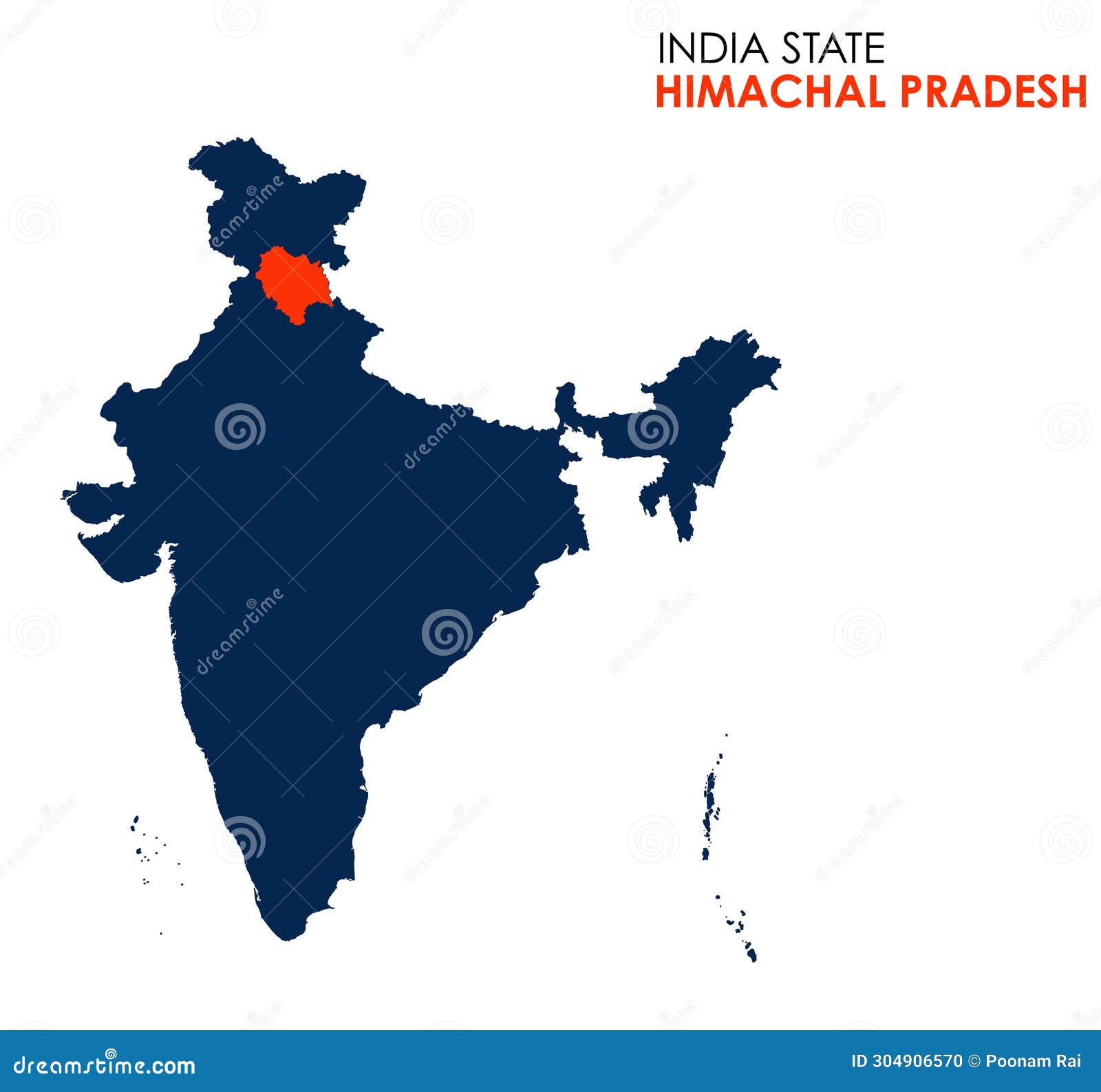 Himachal Pradesh Map of Indian State. Himachal Pradesh Map Vector ...