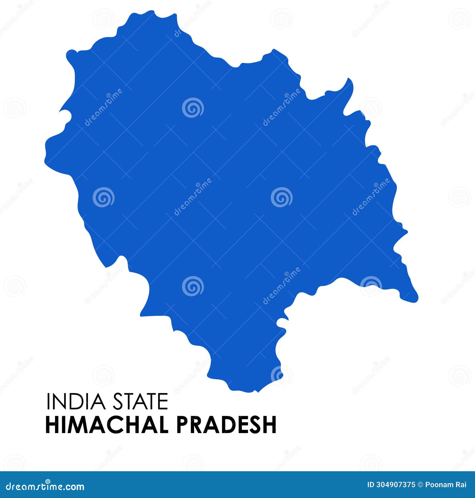 Himachal Pradesh Map of Indian State. Himachal Pradesh Map Vector ...