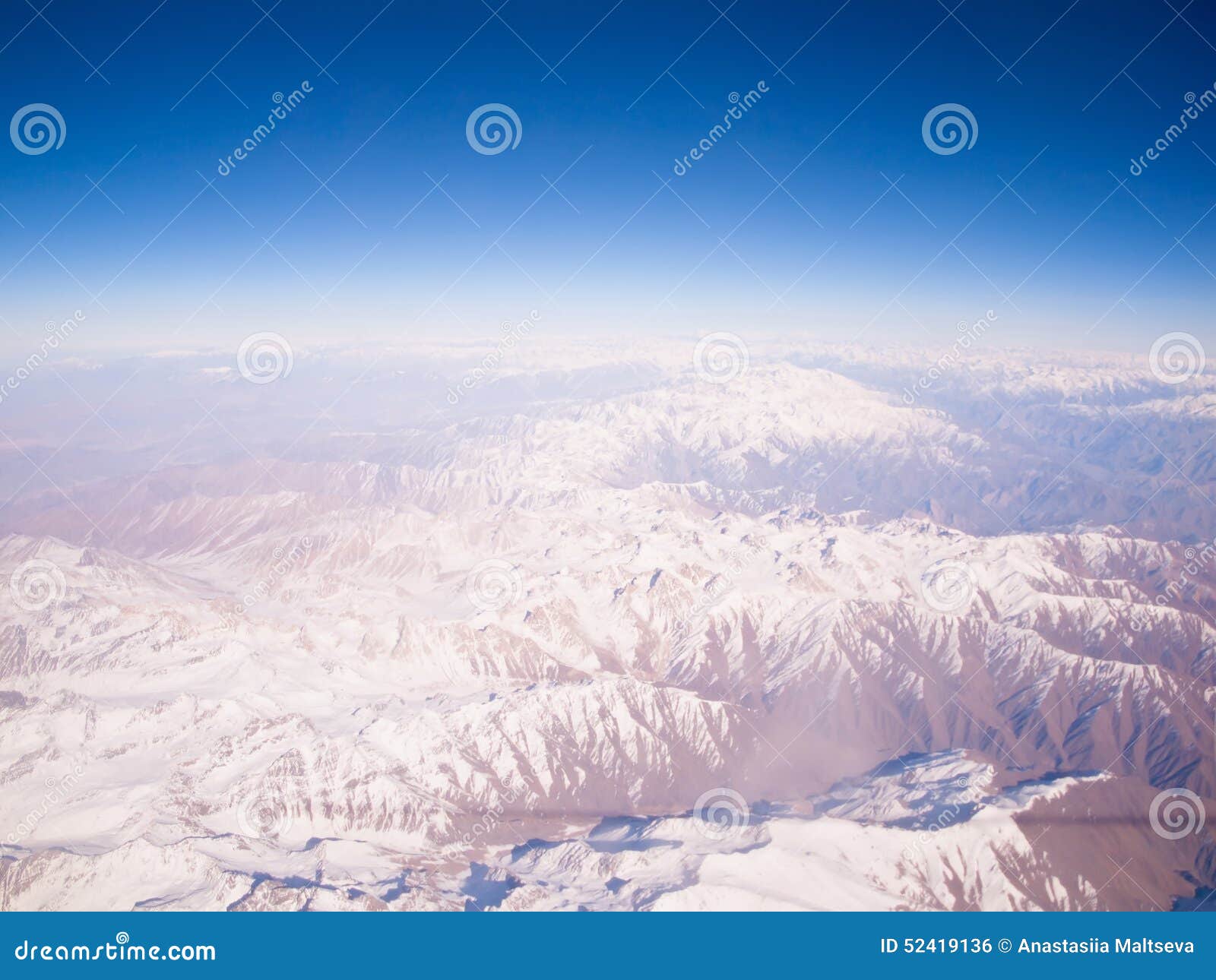 Himalaya Mountains Bird Eye View Stock Photo - Image of airplane ...
