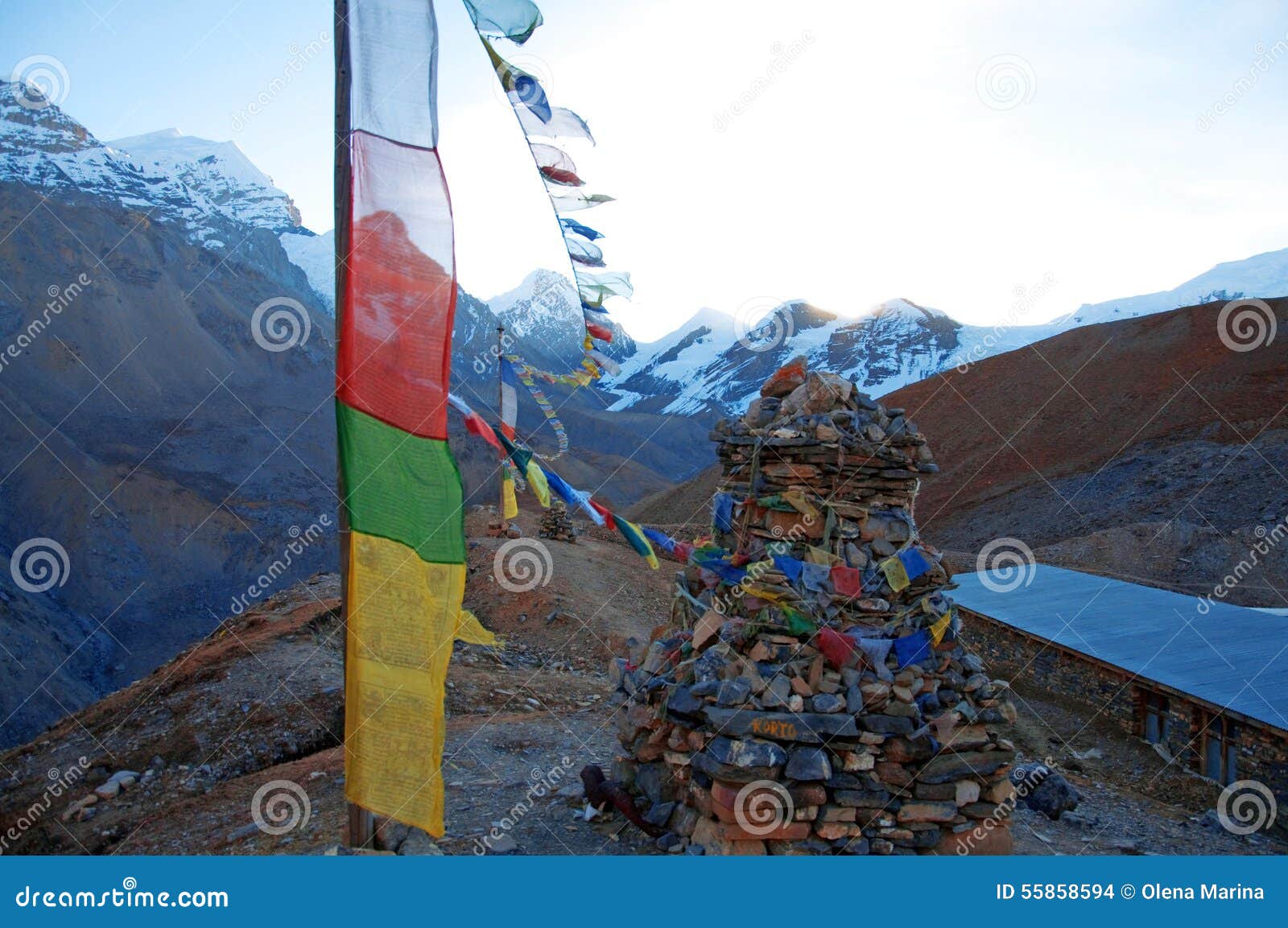 Himalaya prayer flags stock photo. Image of culture, eastern - 55858594