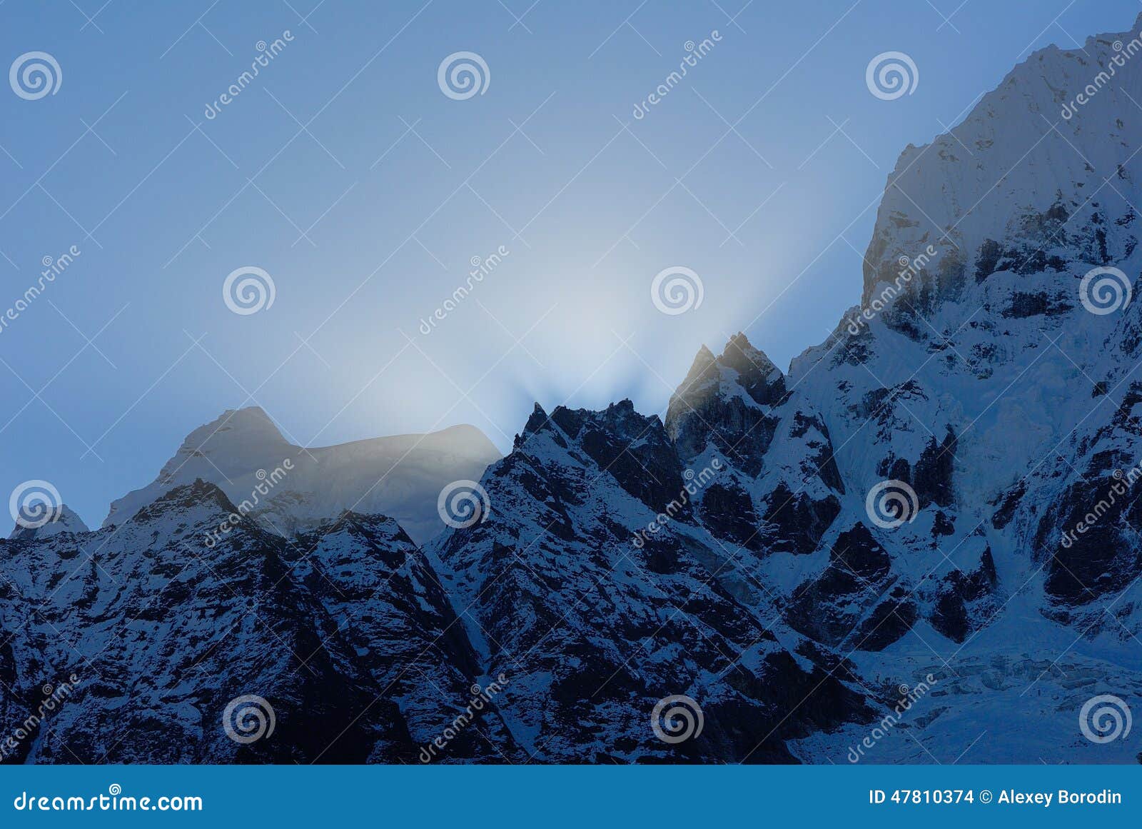 Himalaya sunrise stock photo. Image of rocks, mountain - 47810374