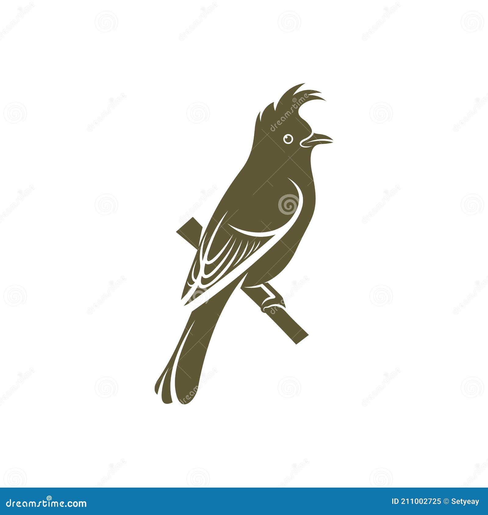Himalayan Bulbul Bird Design Vector Illustration, Creative Himalayan ...