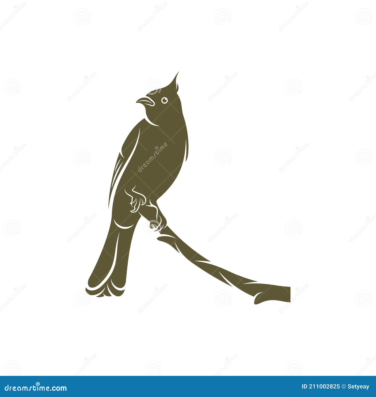 Himalayan Bulbul Bird Design Vector Illustration, Creative Himalayan ...