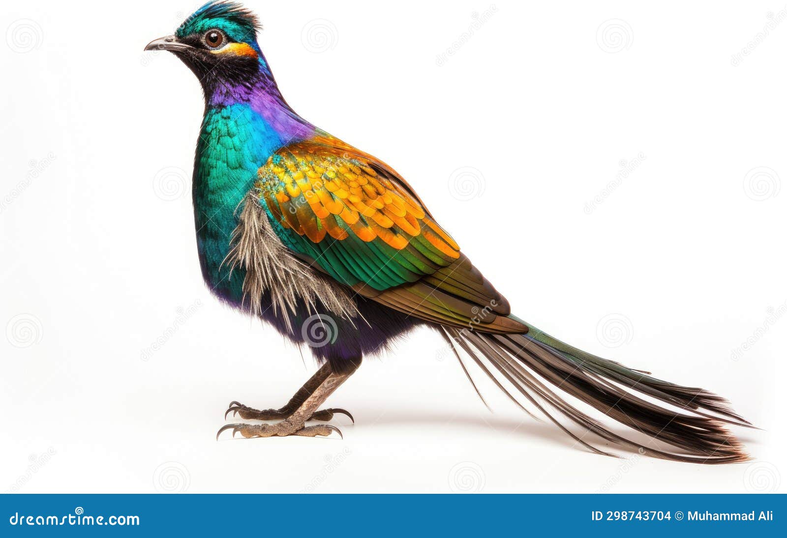 Himalayan Monal on White Background Stock Illustration - Illustration ...