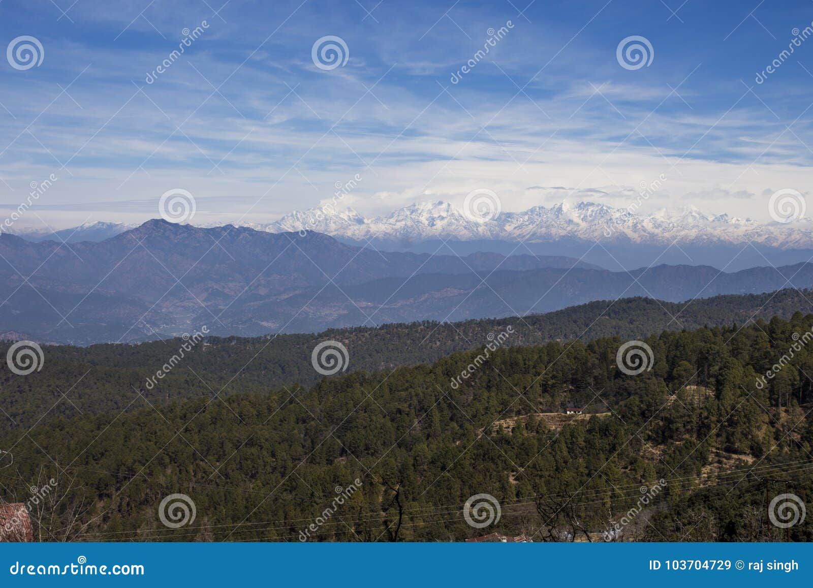 Himalayan Mountain Peaks from Ranikhet Stock Image - Image of ...