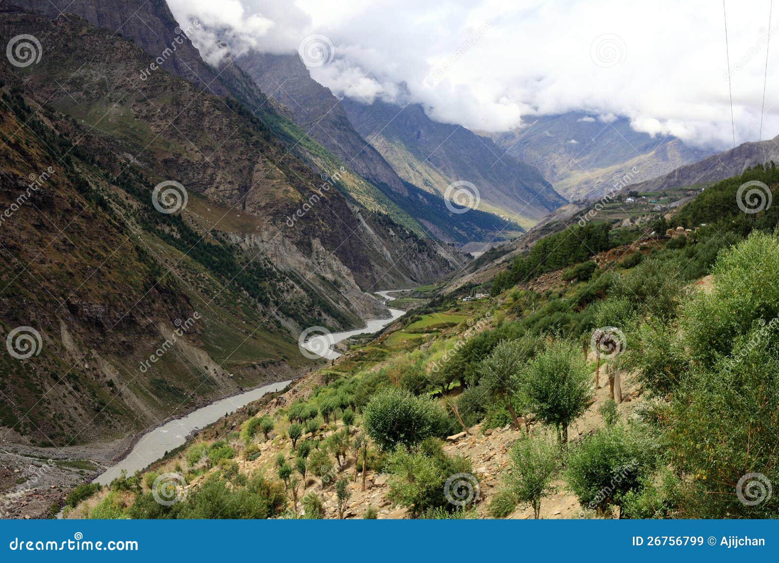 Himalayan mountain river stock image. Image of scene - 26756799
