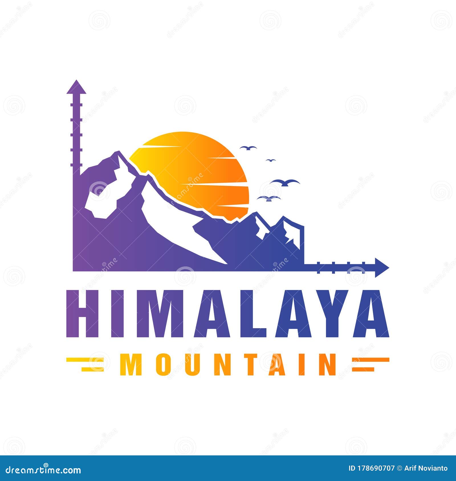 Himalayan Mountain Vector Logo Stock Illustration - Illustration of ...