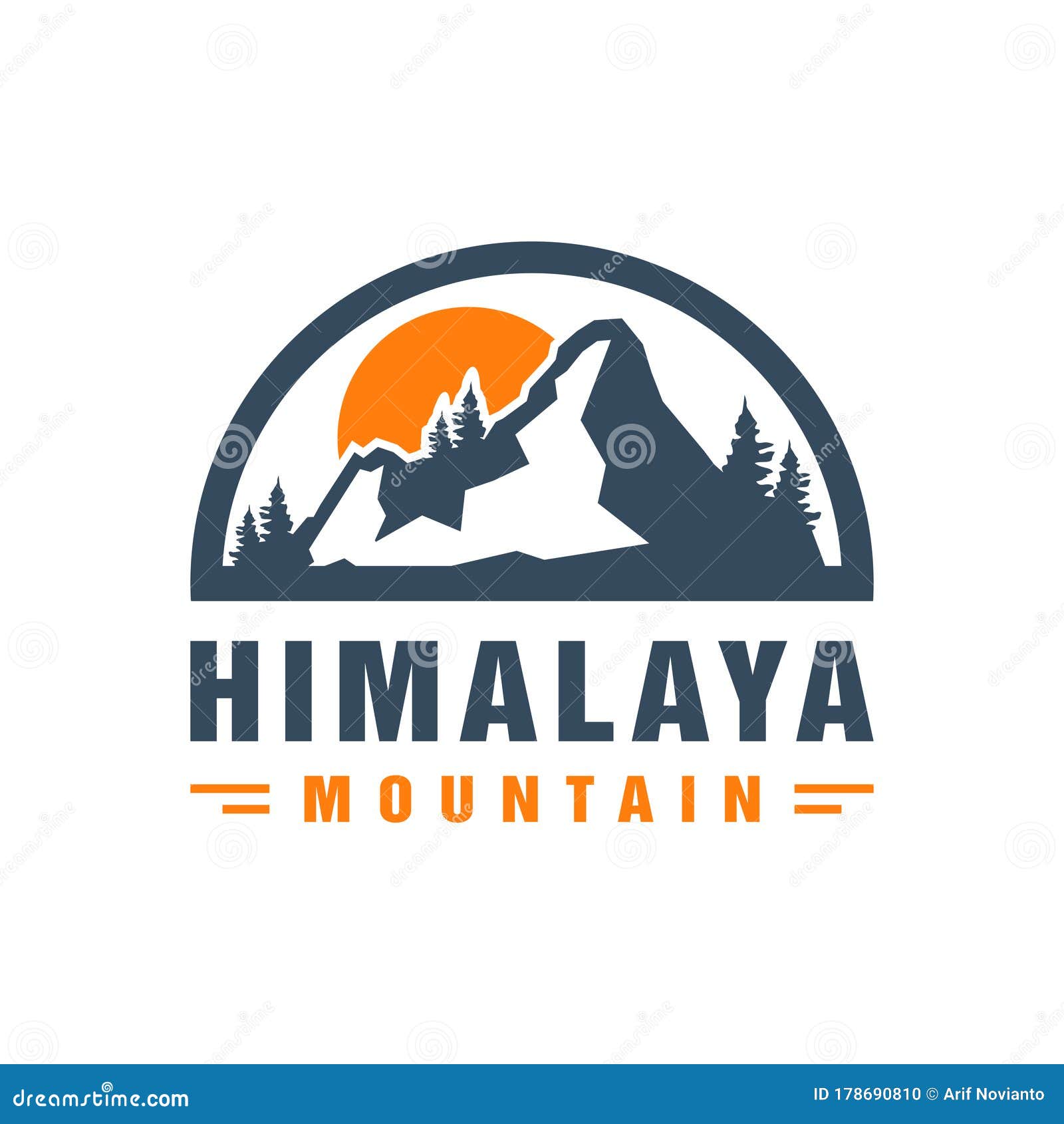 Himalayan Mountain Vector Logo Stock Illustration - Illustration of ...