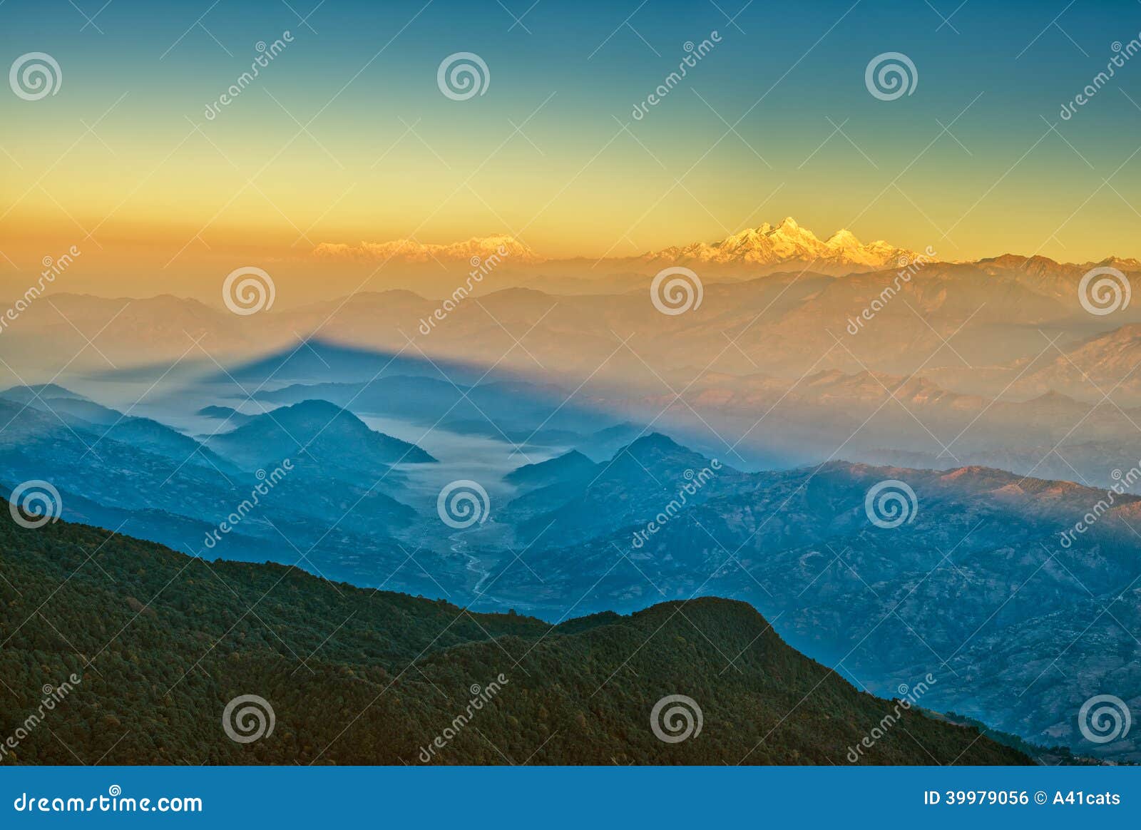 Himalayan Mountains View from Mt. Shivapuri Stock Photo - Image of high ...