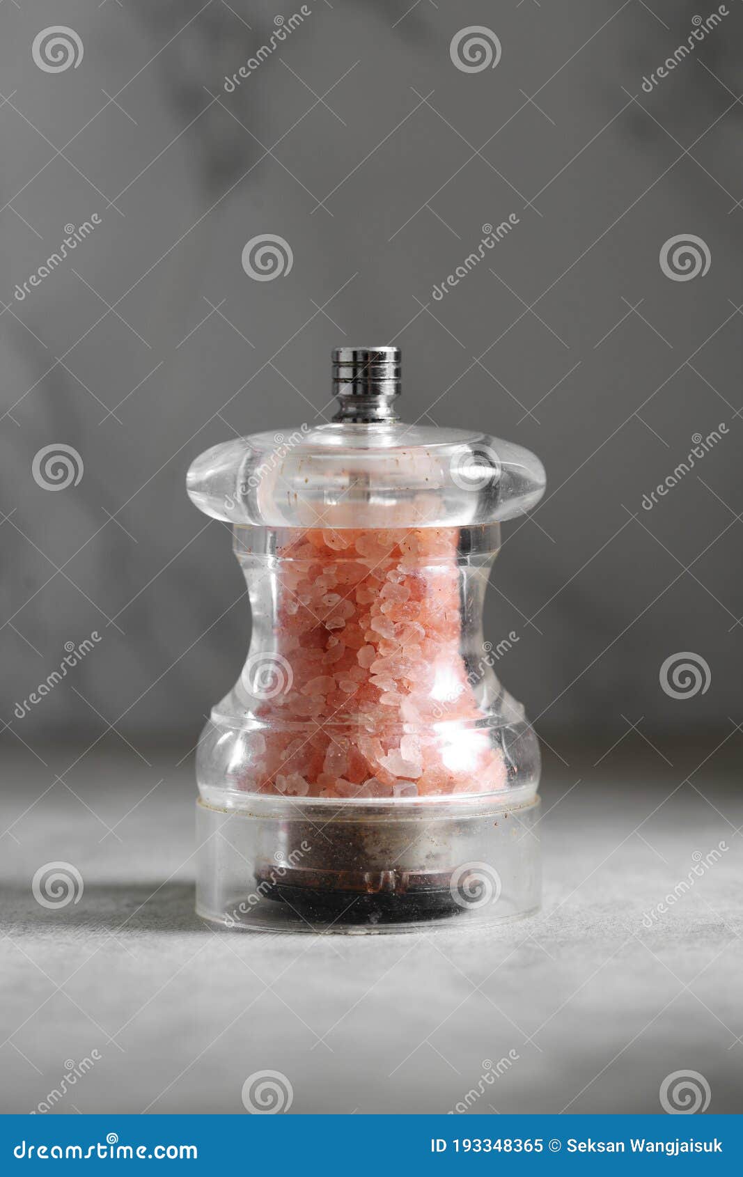 Himalayan Pink Salt Grinder in Kitchen Stock Image - Image of crystal ...