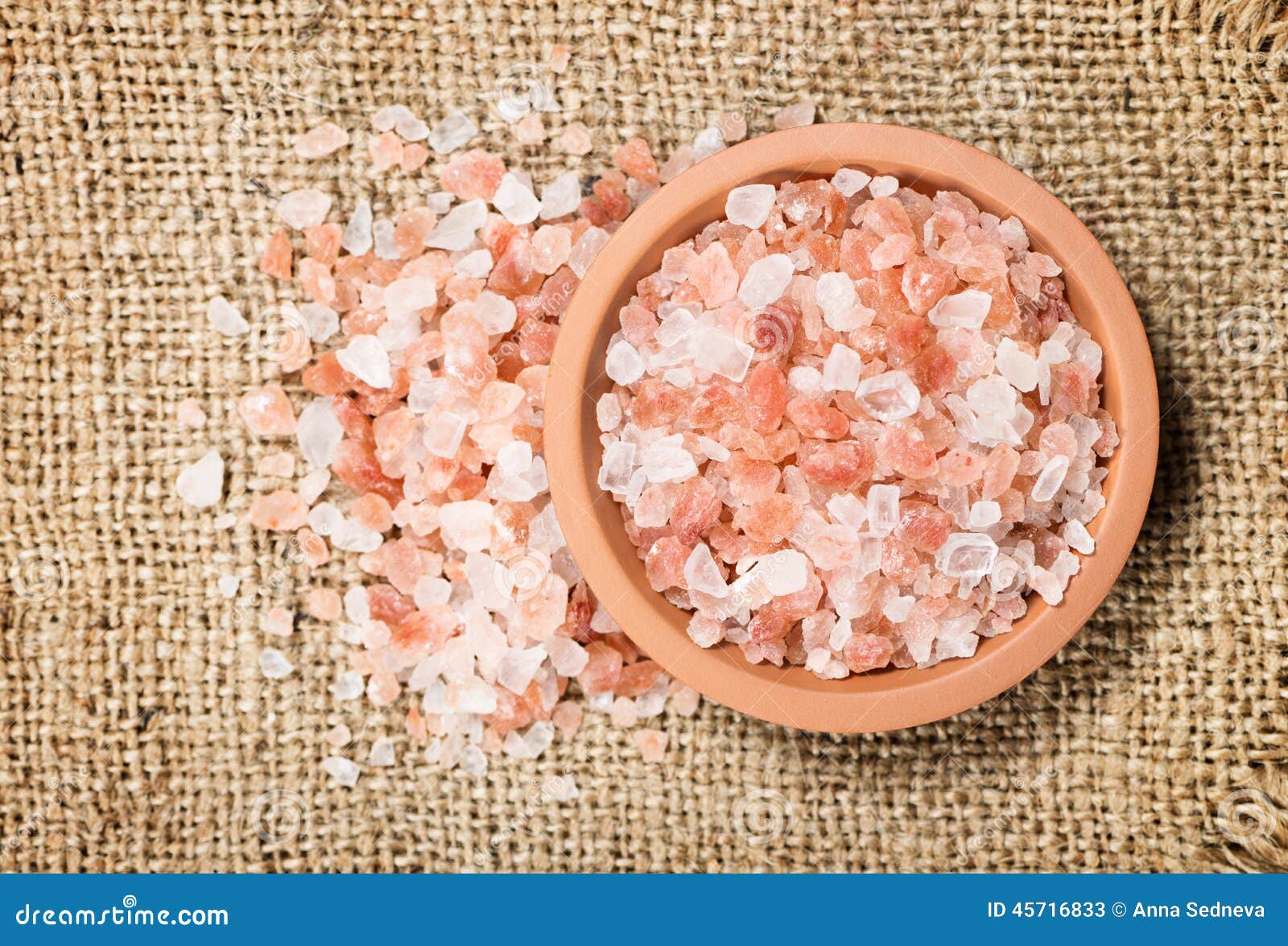 Himalayan pink salt stock image. Image of himalayan, jute - 45716833