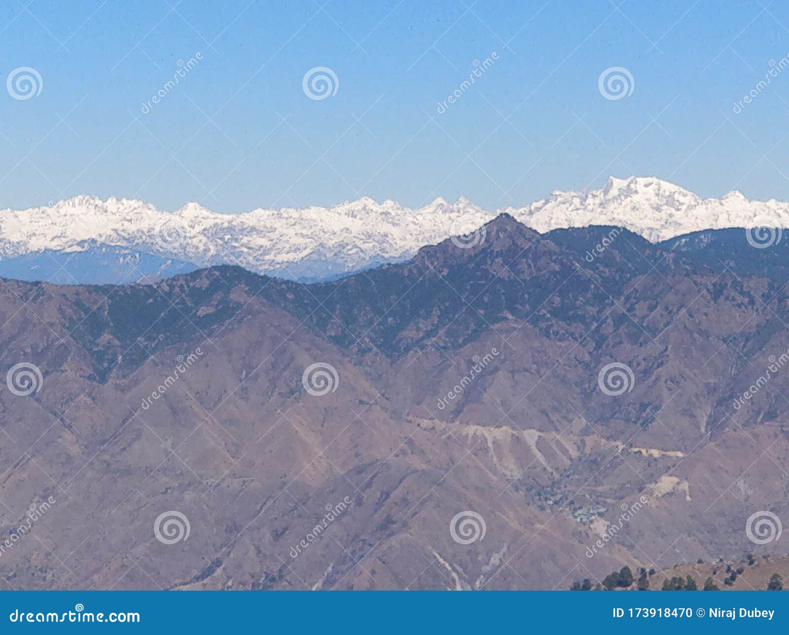 Himalayan Range View Snow Capped Mountains India Mussoorie Stock Photo ...