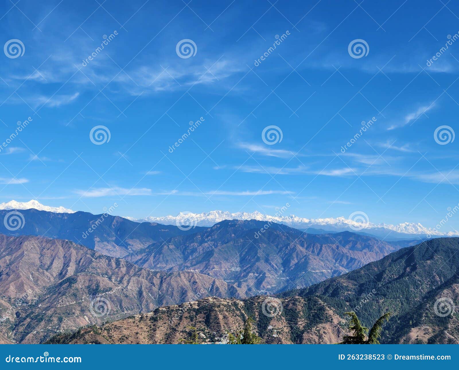 The Himalayan ranges. stock image. Image of plain, tree - 263238523