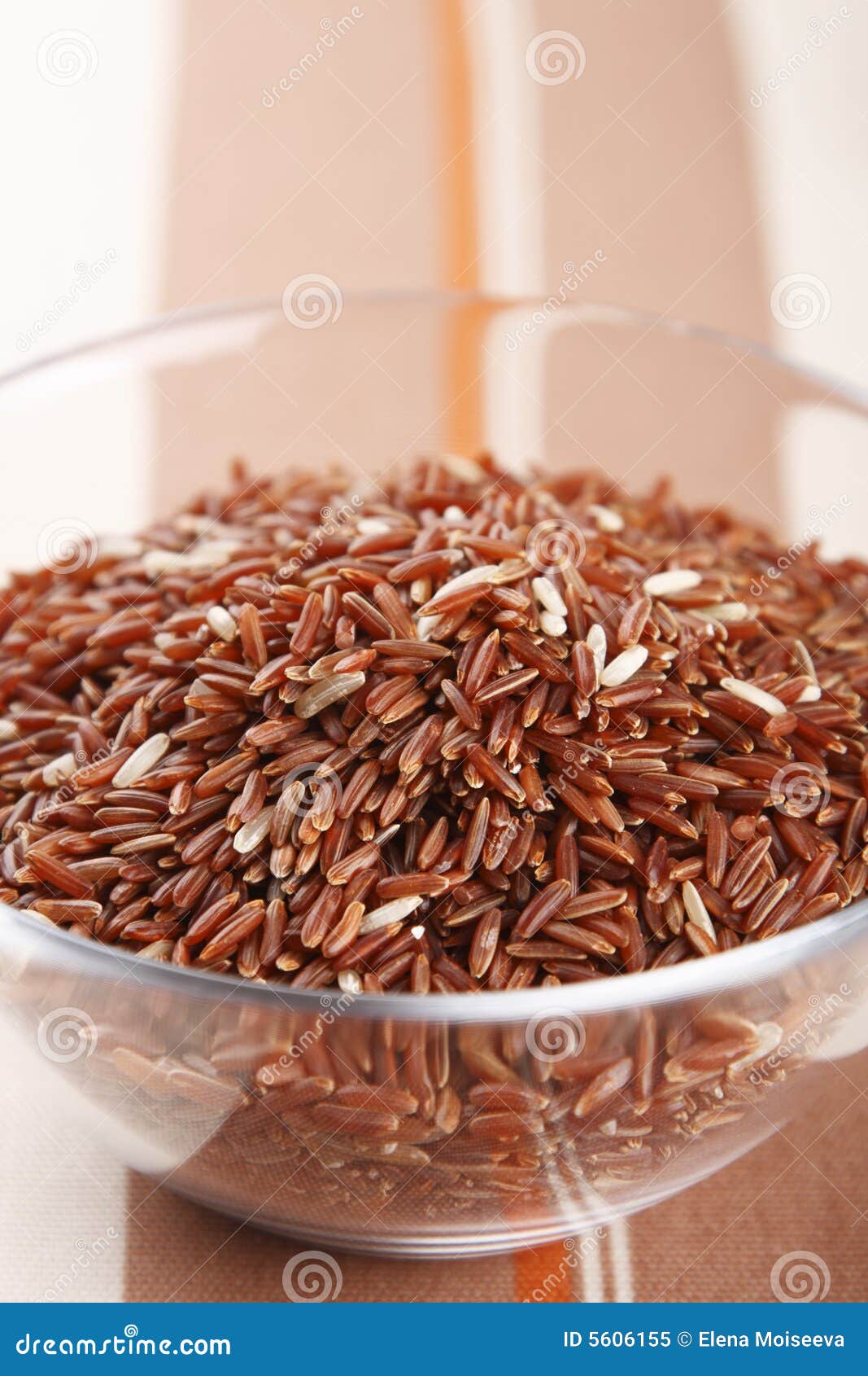 Himalayan Red Long Grain Rice in Glass Bowl Stock Image - Image of ...