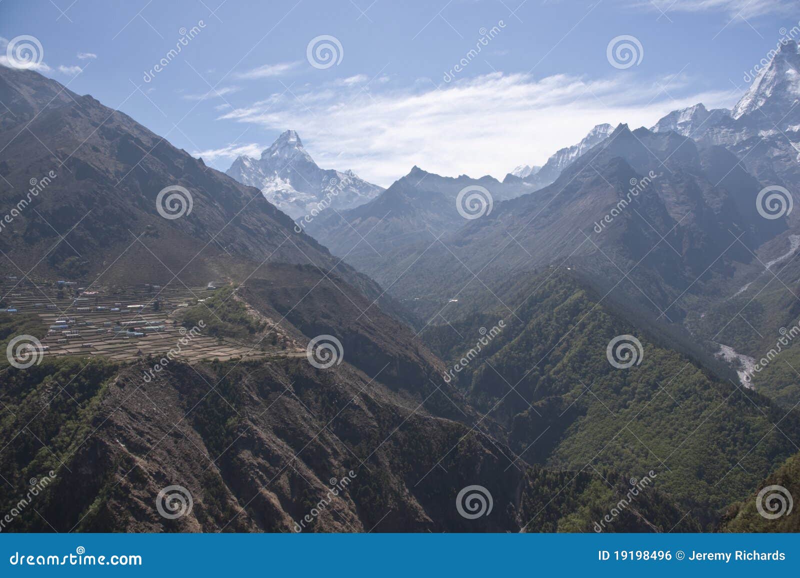 Himalayan Valley stock photo. Image of trekking, everest - 19198496