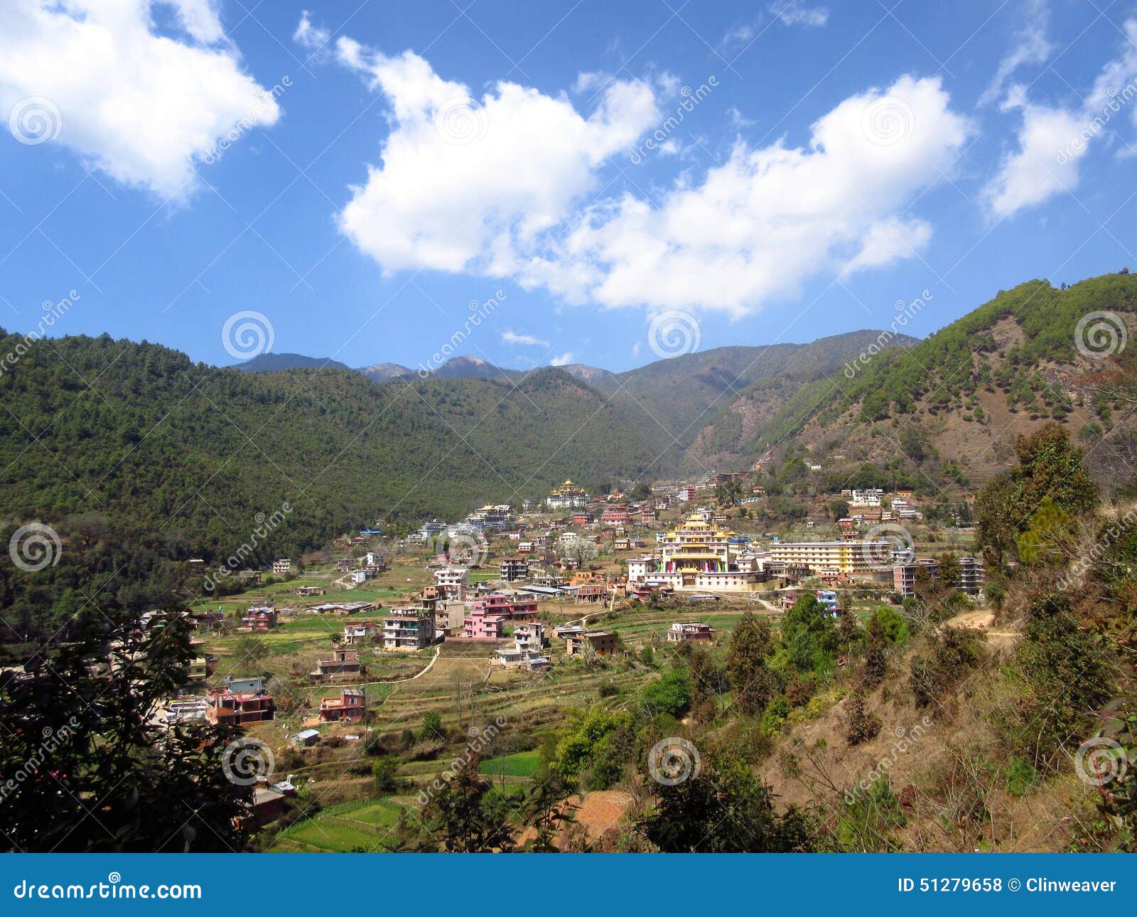Himalayan Village stock photo. Image of ridge, himalayan - 51279658