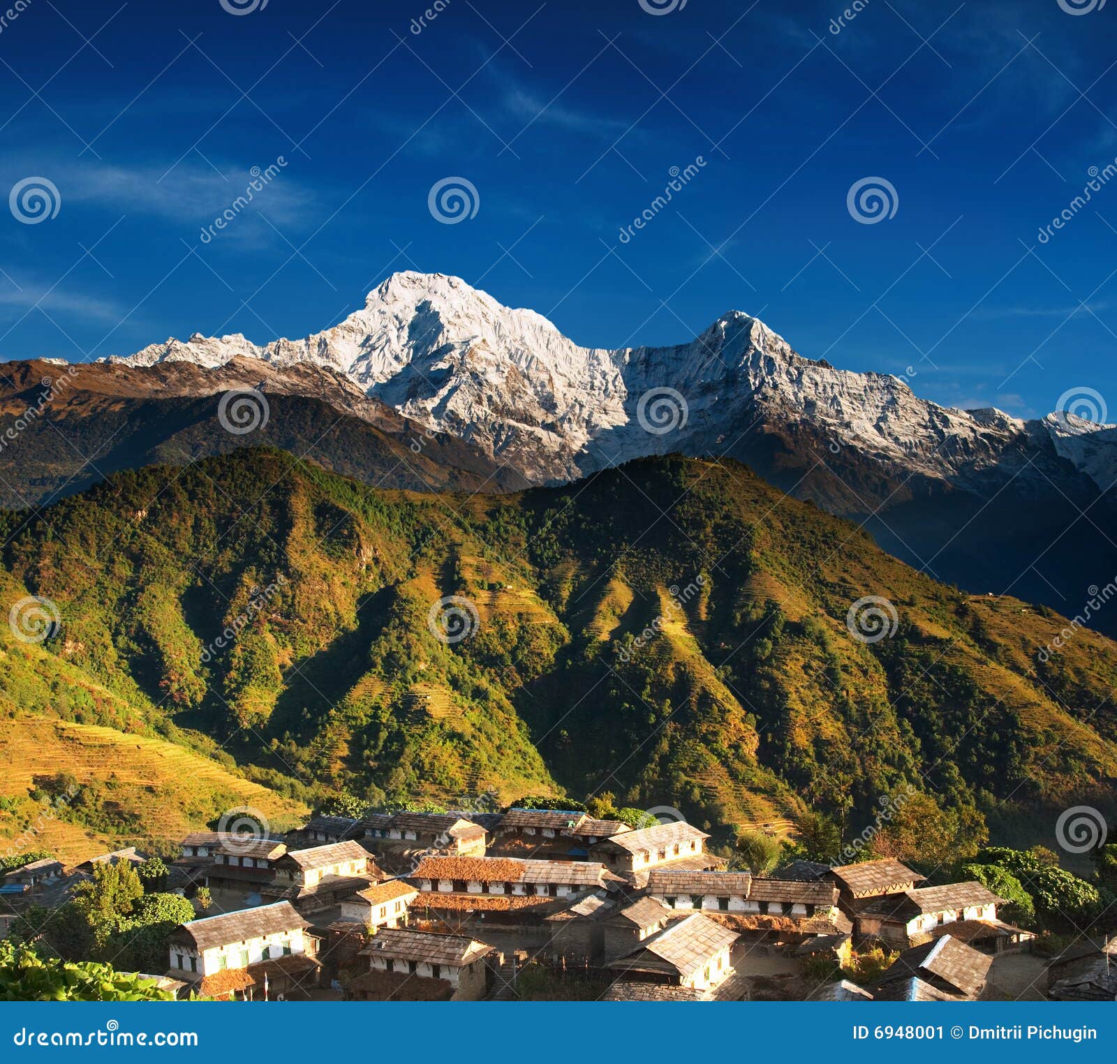 Himalayan village, Nepal stock image. Image of rural, high - 6948001