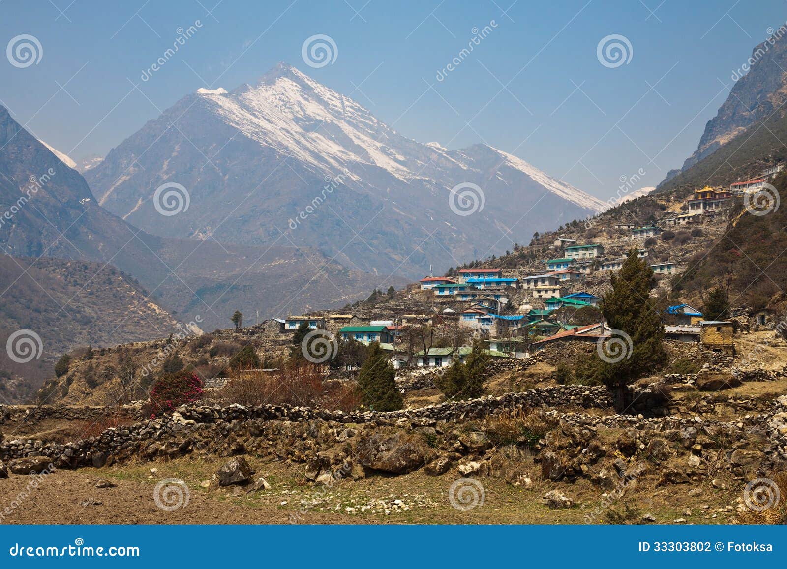 Himalayan Village Thamo Royalty-Free Stock Image | CartoonDealer.com ...