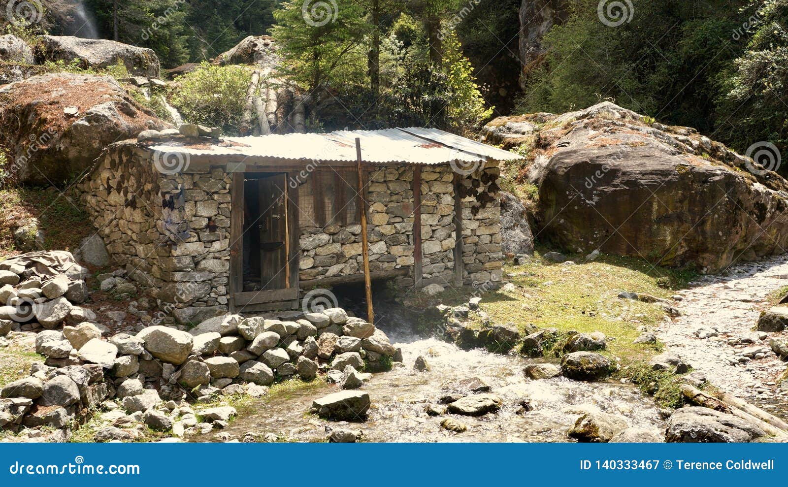 Himalayan water hut stock image. Image of nepal, landscape - 140333467