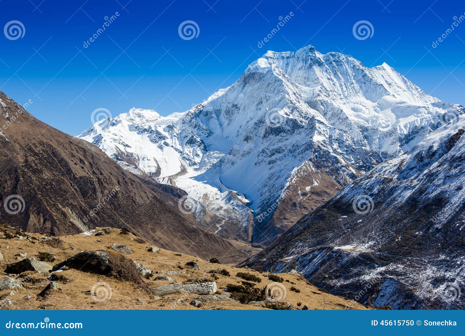 Himalayas Mountain Landscape Including Everest, Lhotse, Ama Dablam ...