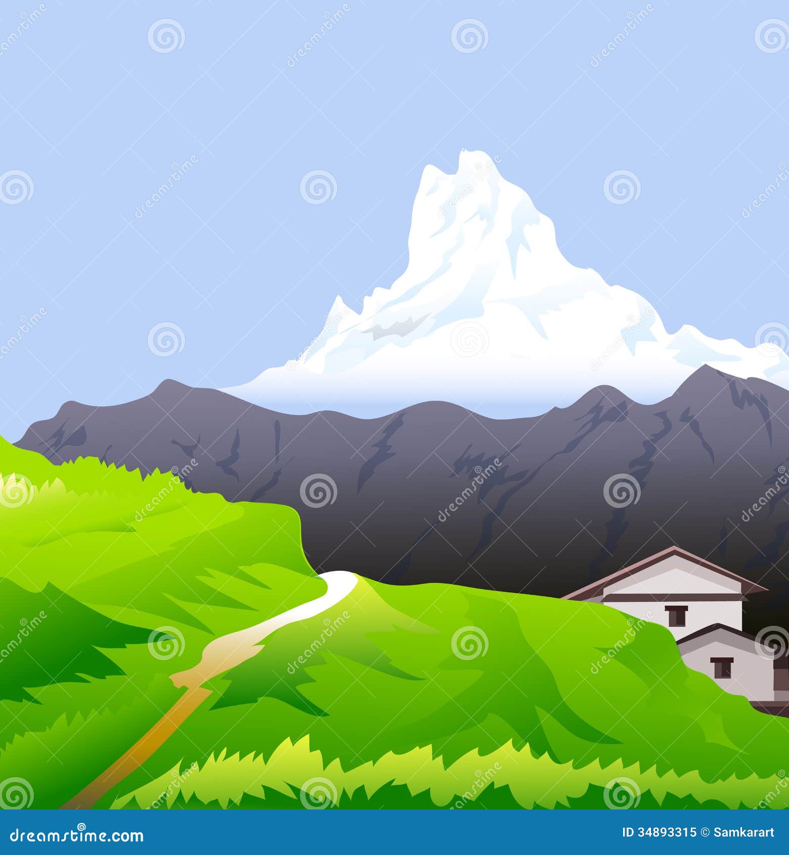 Himalayas & Snow Peaks Vector Stock Vector - Illustration of nature ...