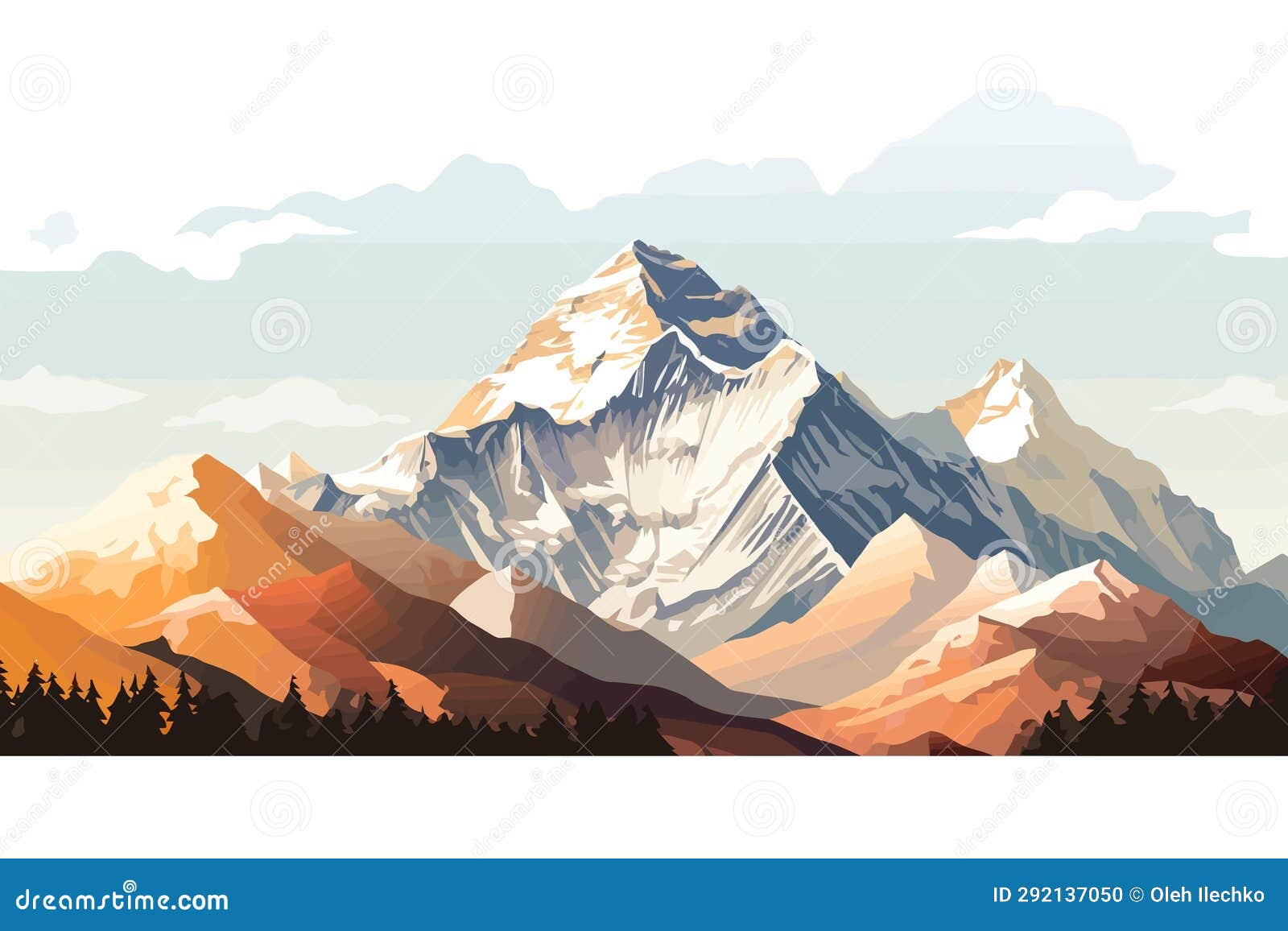 Himalayas Vector Flat Minimalistic Isolated Vector Style Illustration ...
