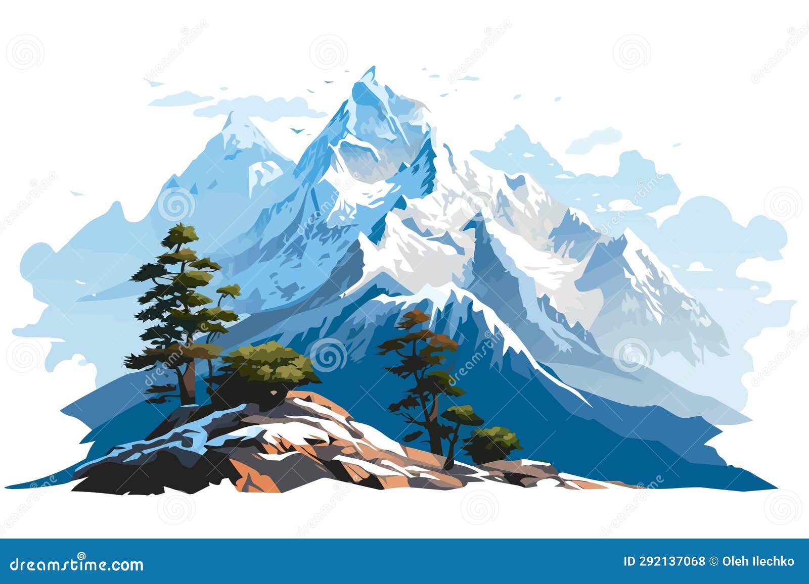 Himalayas Vector Flat Minimalistic Isolated Vector Style Illustration ...