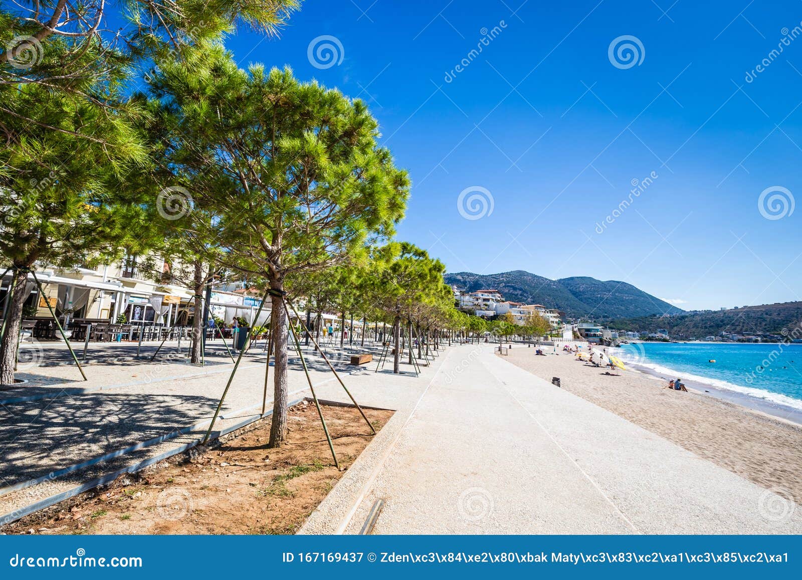 Himare Beach and Promenade - Vlore, Albania Editorial Photography ... Himare Beach and Promenade - Vlore, Albania Editorial Photography ...
