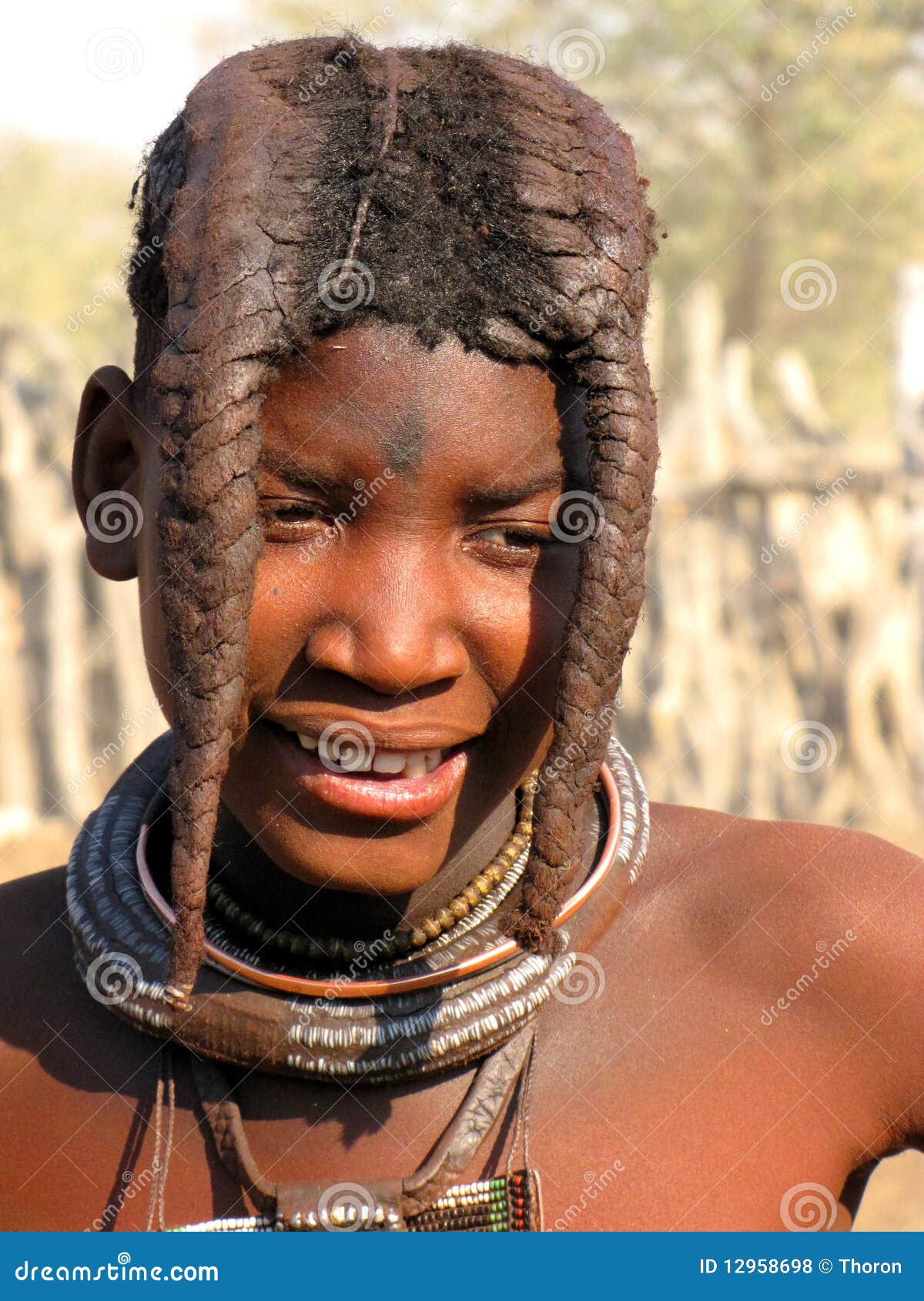 Himba girl editorial stock photo. Image of braids, paitnted - 12958698