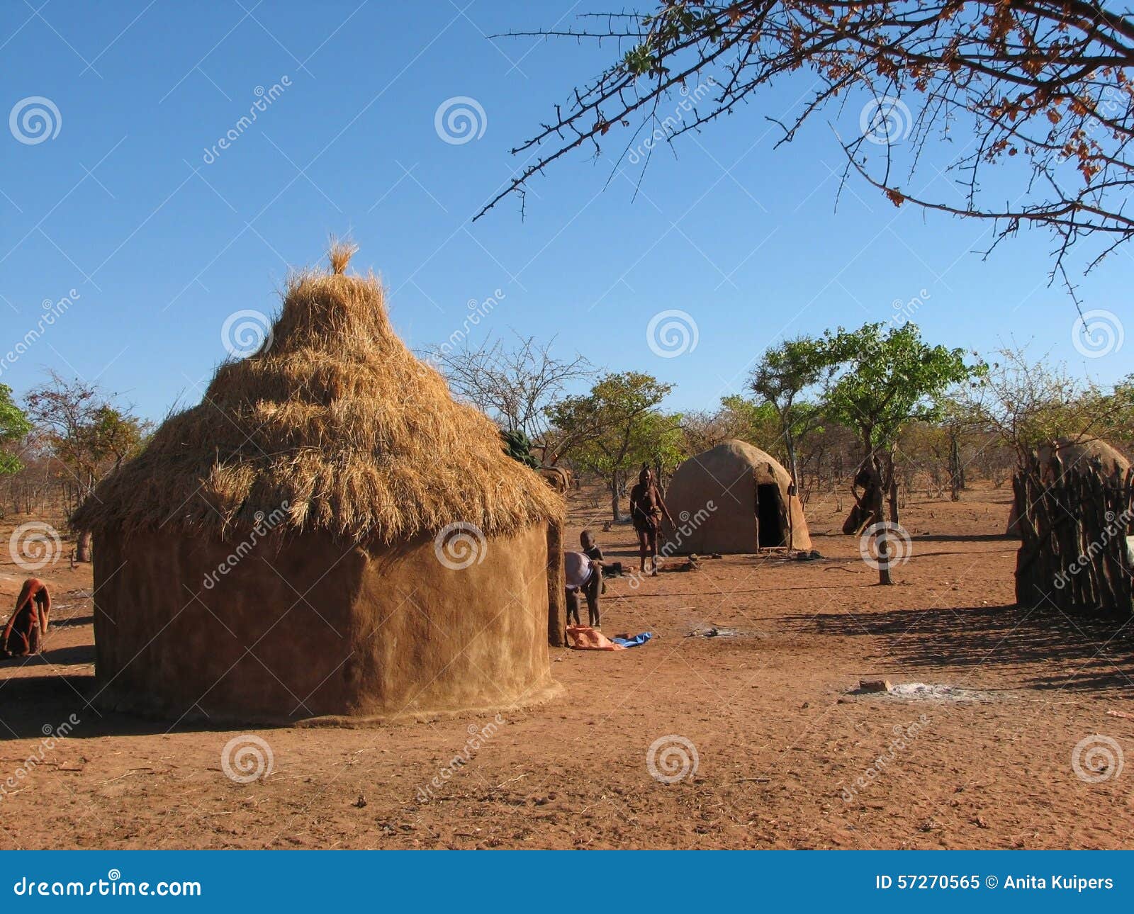 Namibia Huts Himba Village In Namibia Editorial Image. Image Of Desert