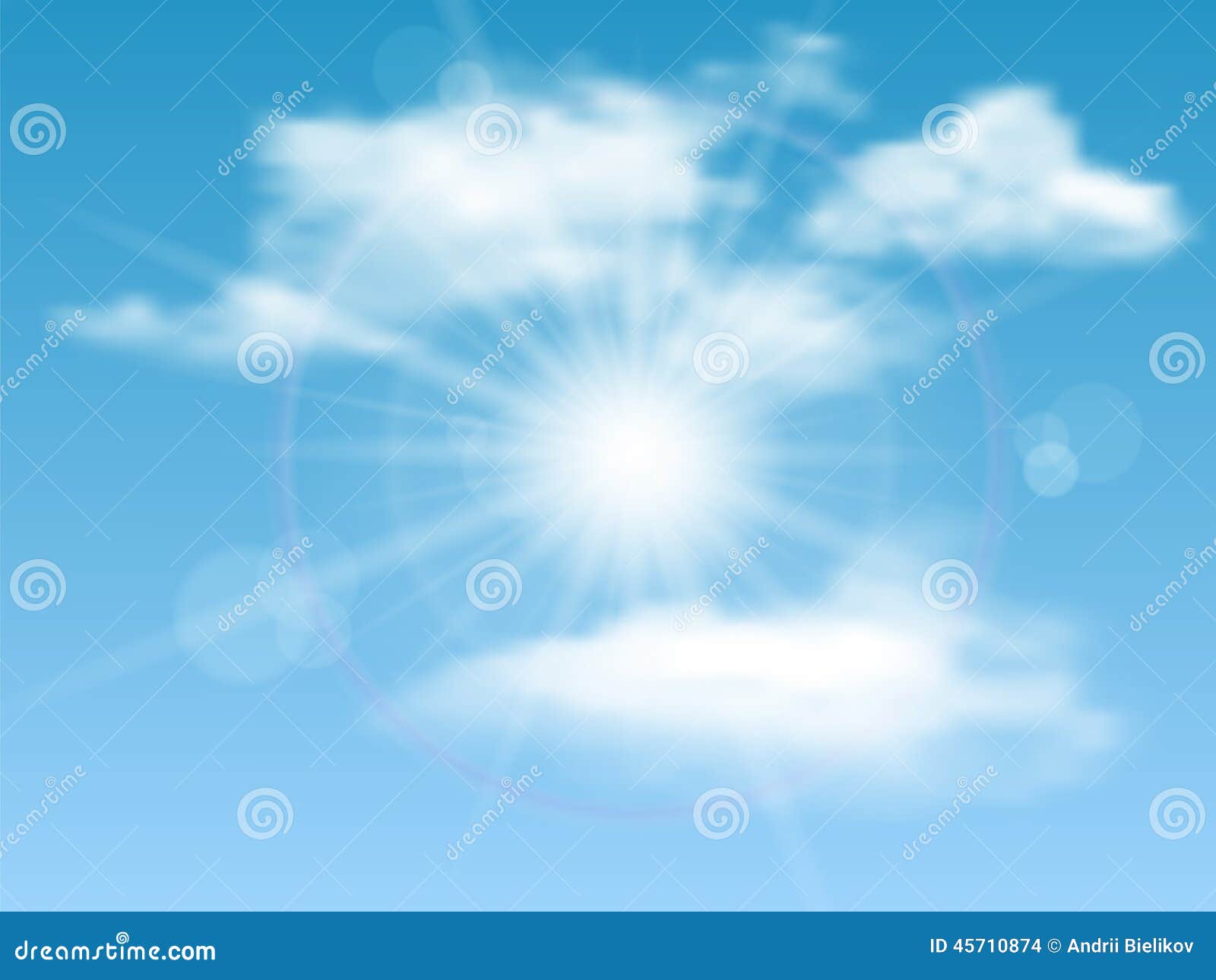 Himmel sol, moln, bakgrund vektor illustrationer. Illustration av ...