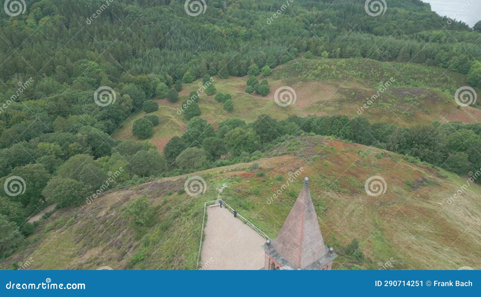 Himmelbjerget Skymountain Tower in Danish Lake District Stock Video ...