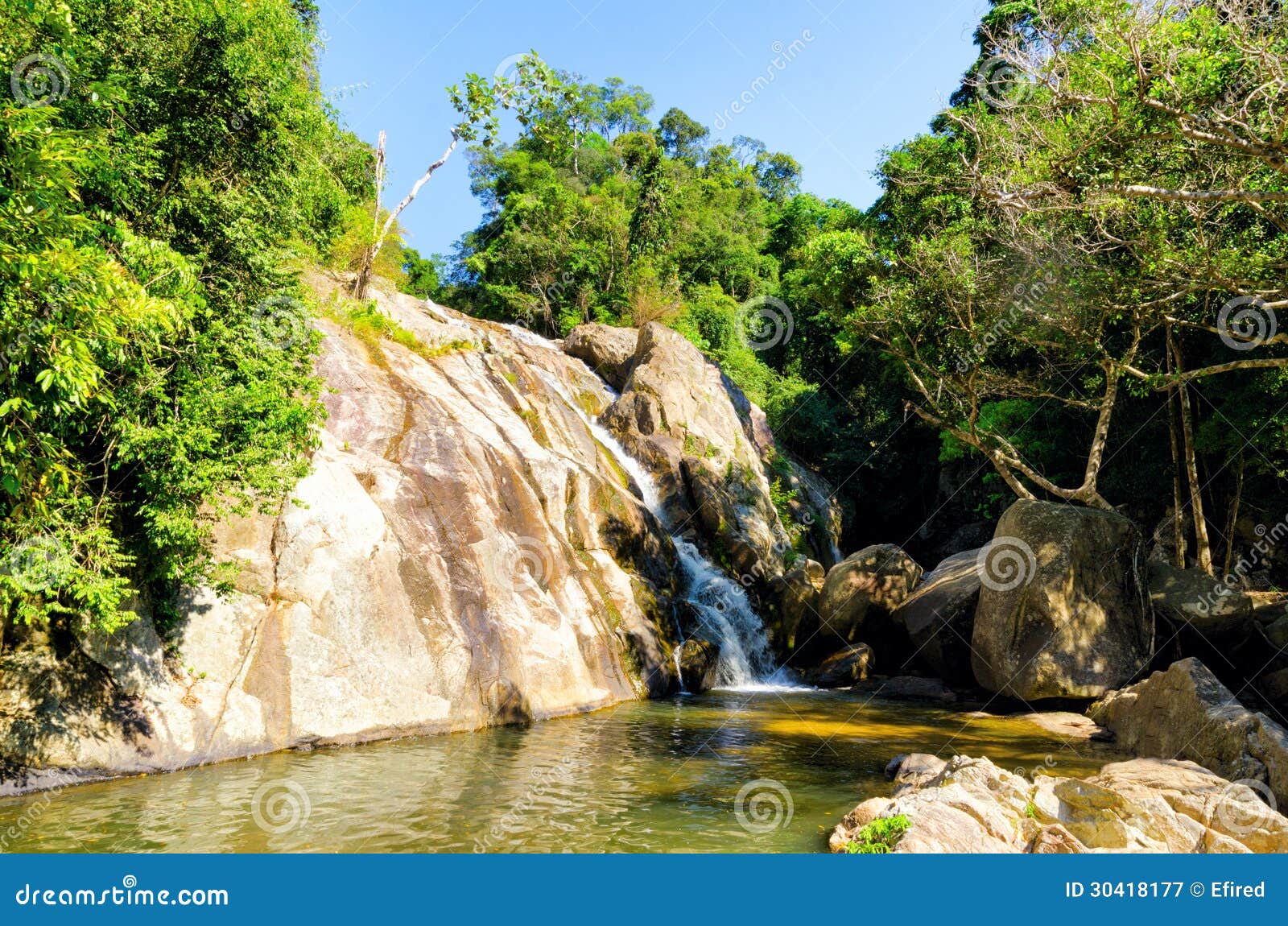 Hin Lad Waterfall. Koh Samui, Thailand Stock Image - Image of river ...